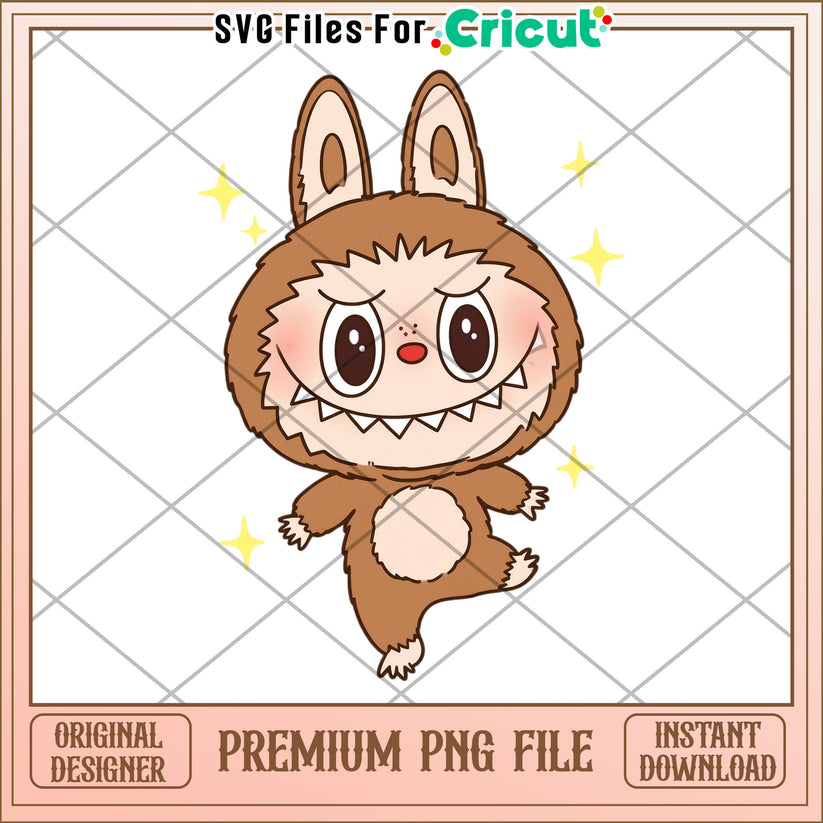 Labubu funny brown design png, labubu cartoon png, labubu popmart png ...