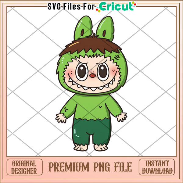 Labubu green characters illustrtion png, labubu secret png, cartoon la ...
