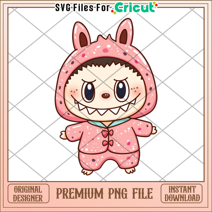 Labubu skeep wear custom illustrtion png, labubu secret png, cartoon l ...