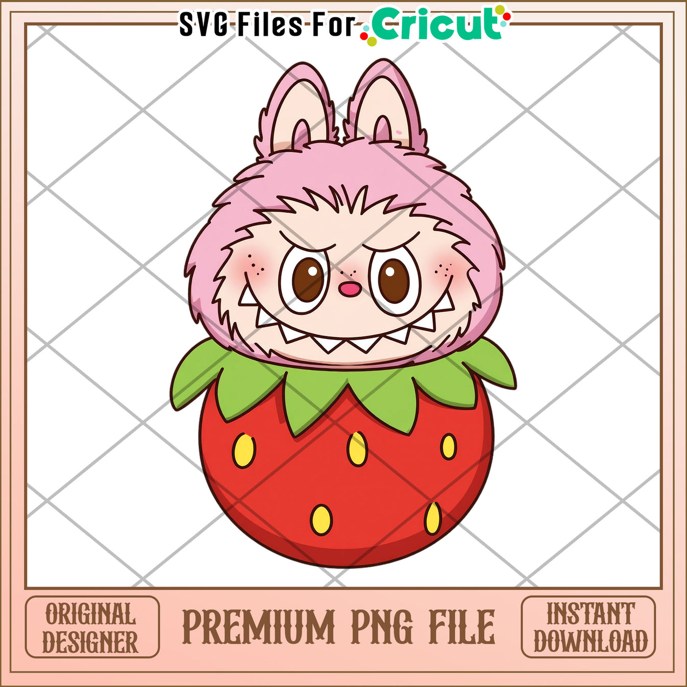 Labubu strawberry design png, labubu popmart png, cartoon characters p ...