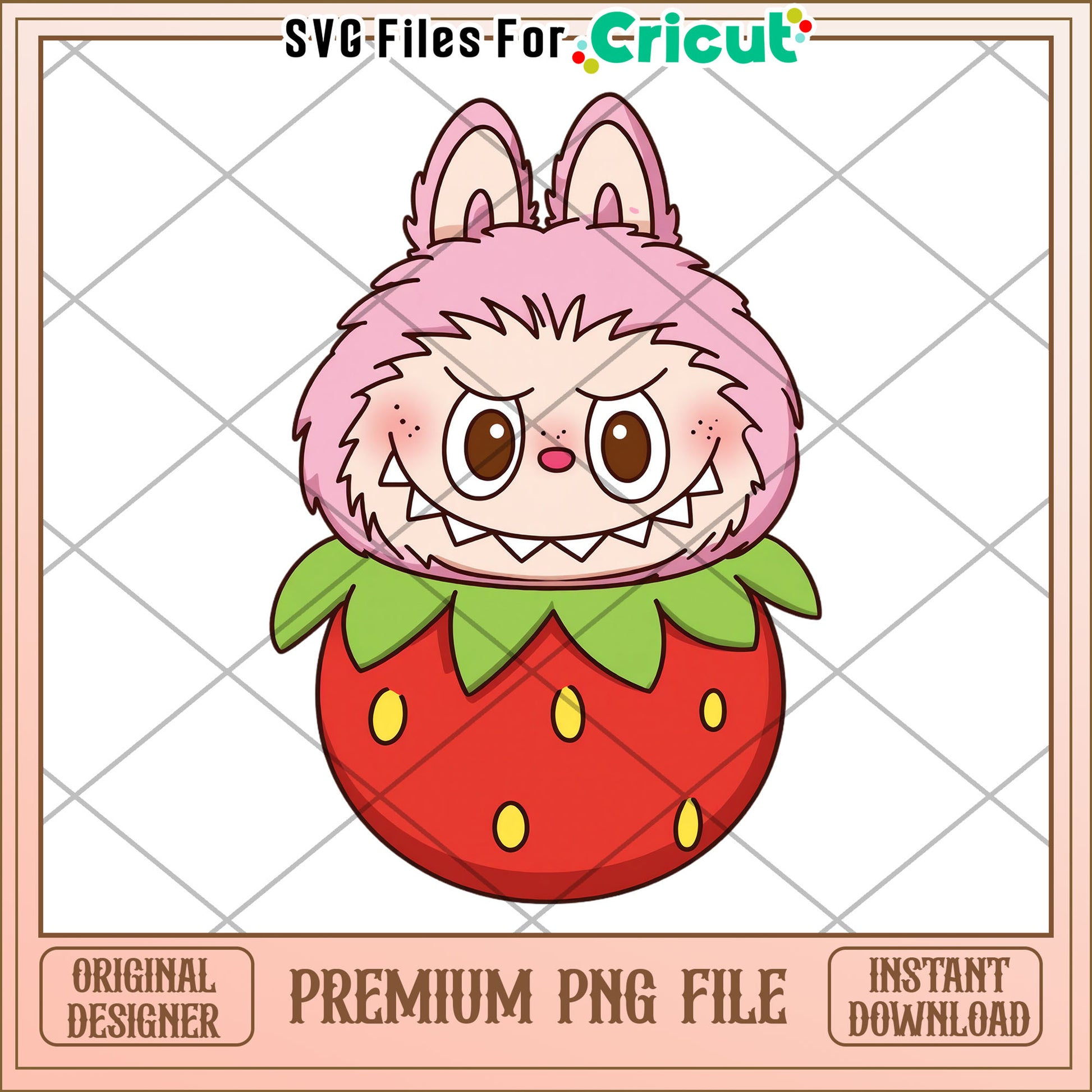 Labubu strawberry design png, labubu popmart png, cartoon characters p ...