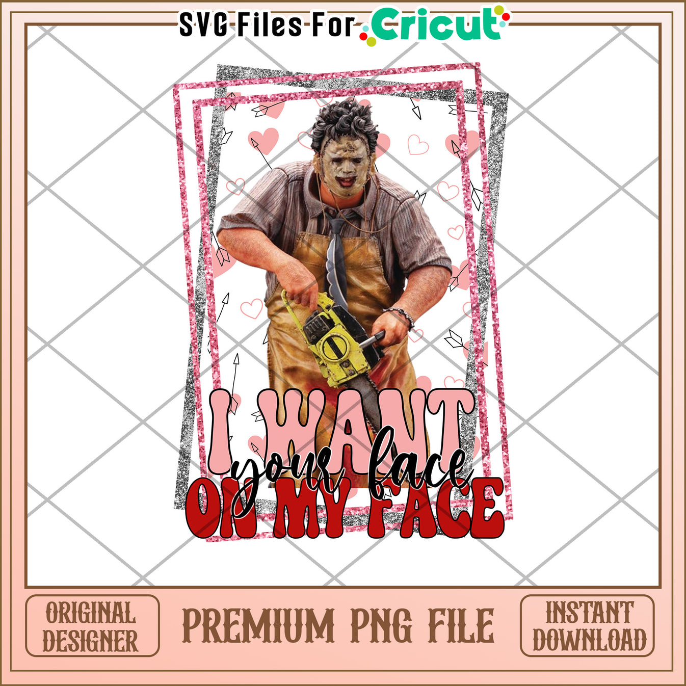 Leatherface Valentines PNG Design – svg files for cricut