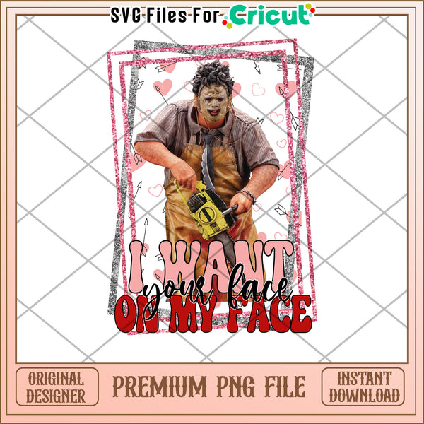 Leatherface Valentines PNG Design – svg files for cricut