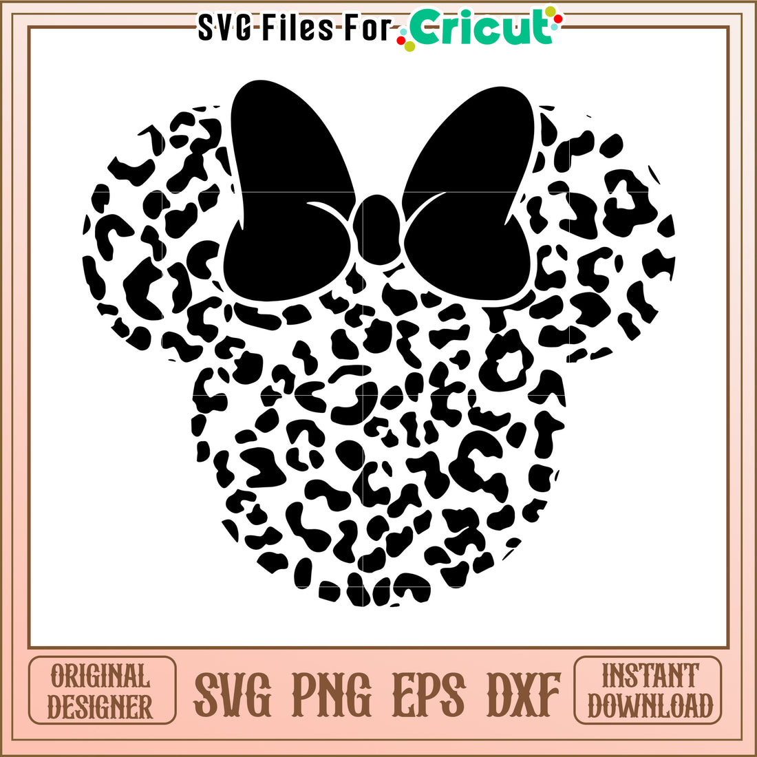 Leopard Minnie Mouse SVG, PNG, EPS, DXF – svg files for cricut