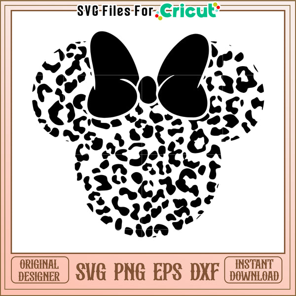 Leopard Minnie Mouse SVG, PNG, EPS, DXF – svg files for cricut