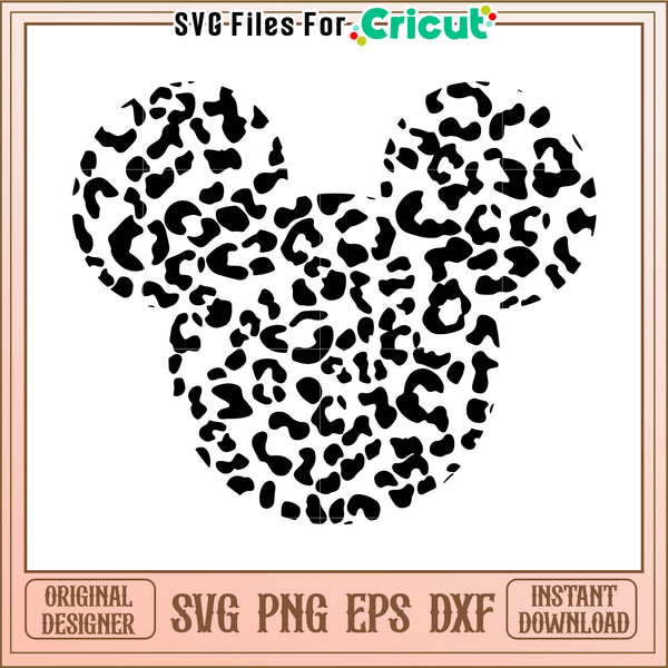 Leopard Print Mickey Mouse SVG Design – svg files for cricut