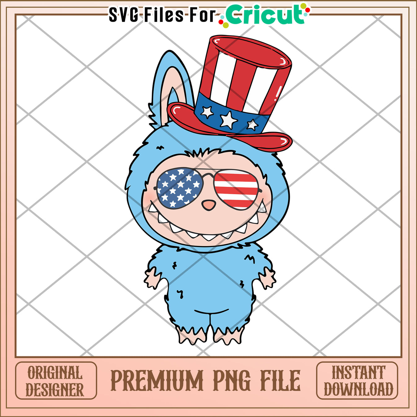 Light blue labubu american flag png, labubu keychain png, independence ...