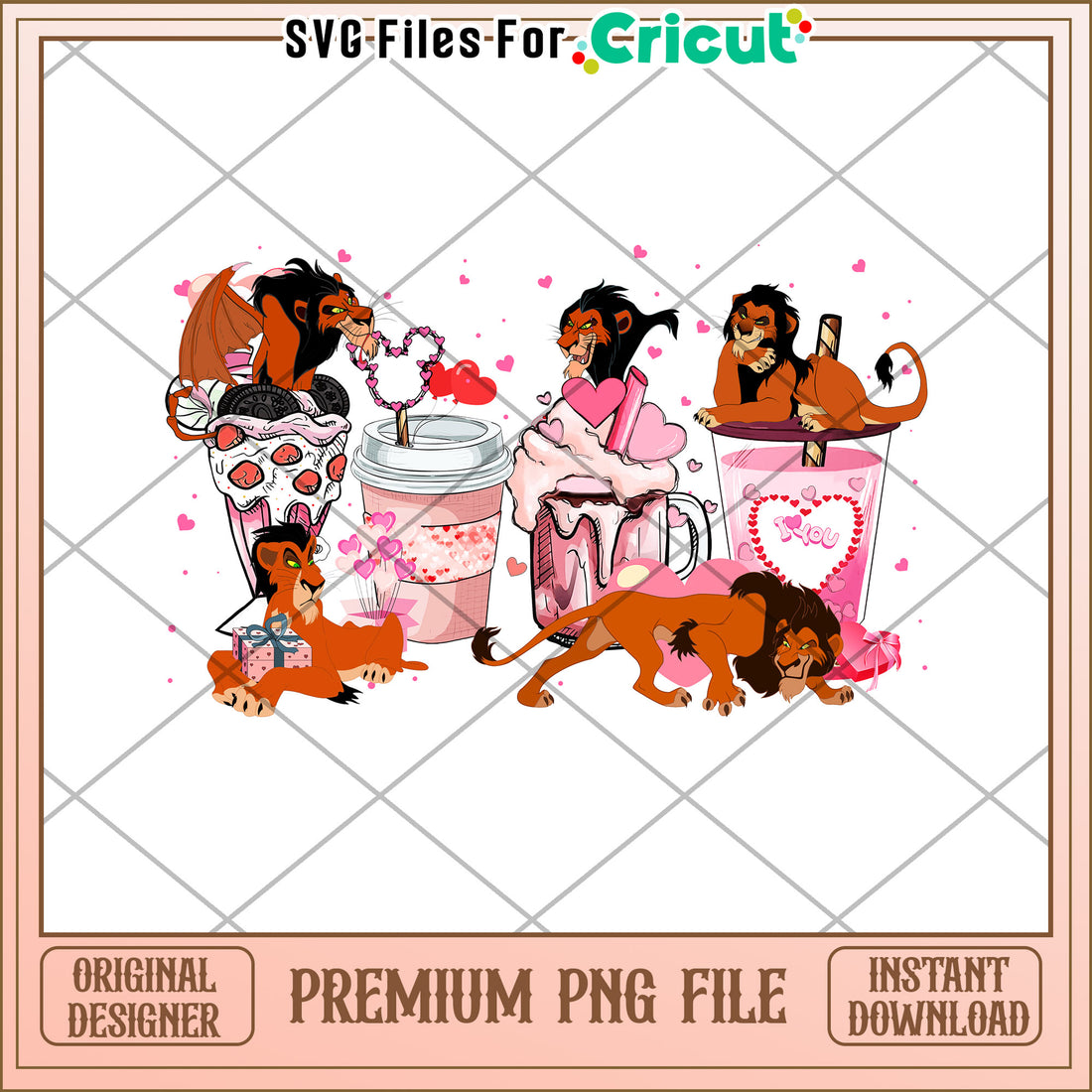 Lion King Valentines PNG Cricut Design – svg files for cricut