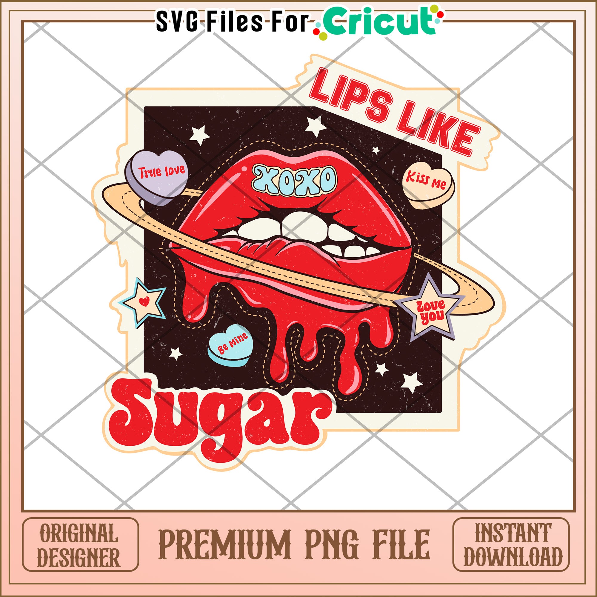 Lips Like Sugar PNG Design – svg files for cricut