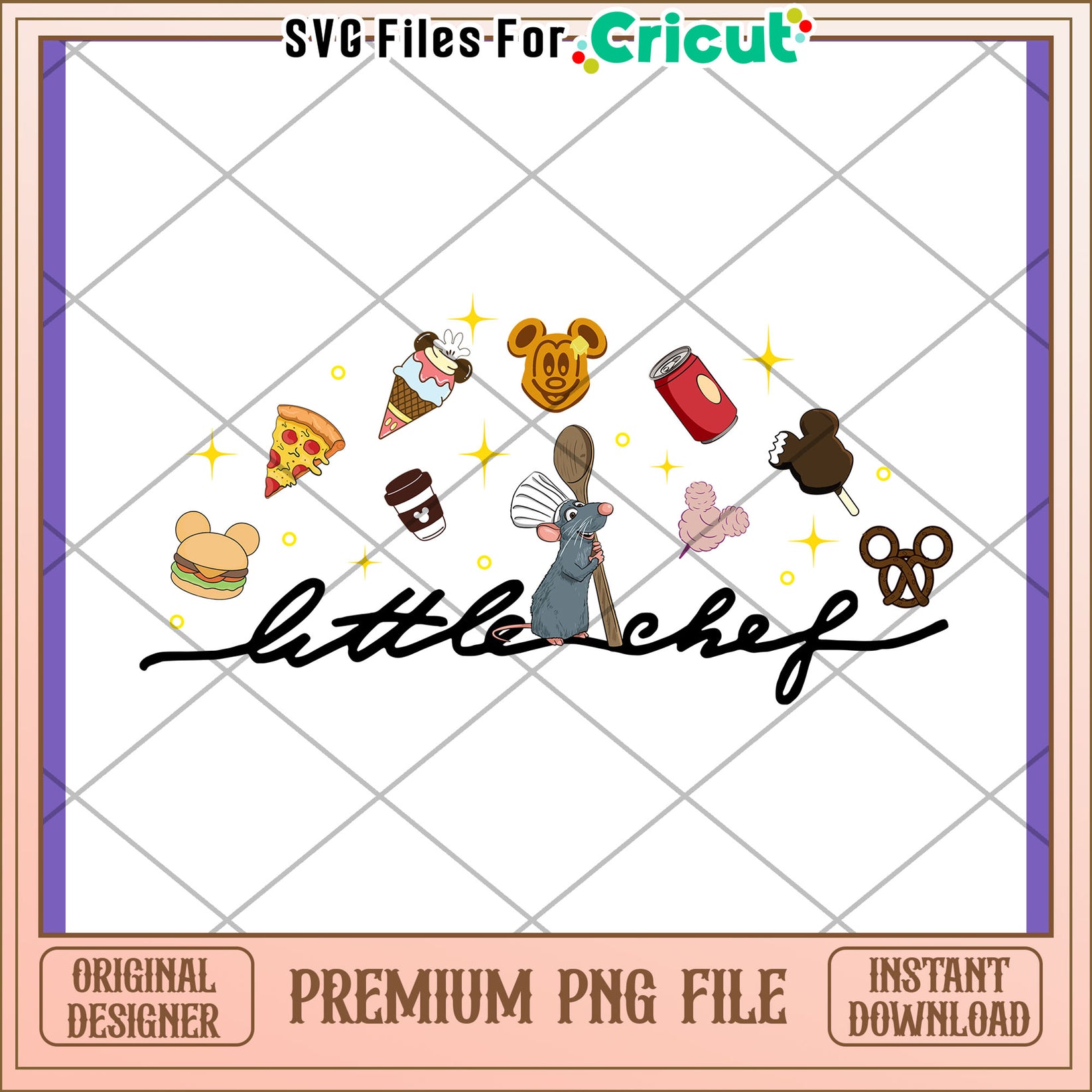 Little Chef Remy PNG Design Download – svg files for cricut