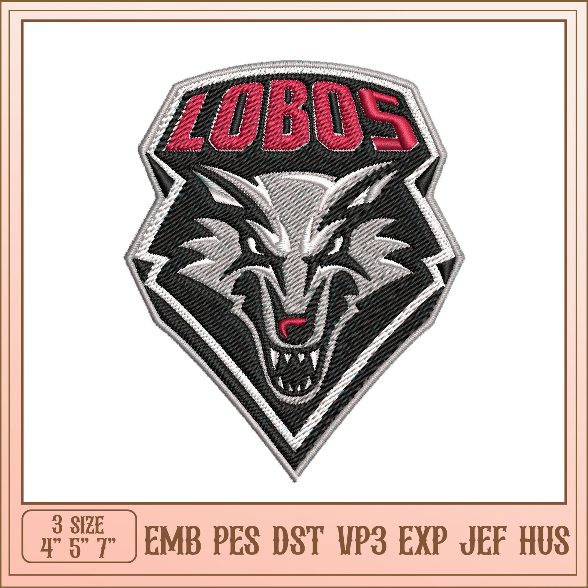 Lobos Wolf Embroidery Design – svg files for cricut