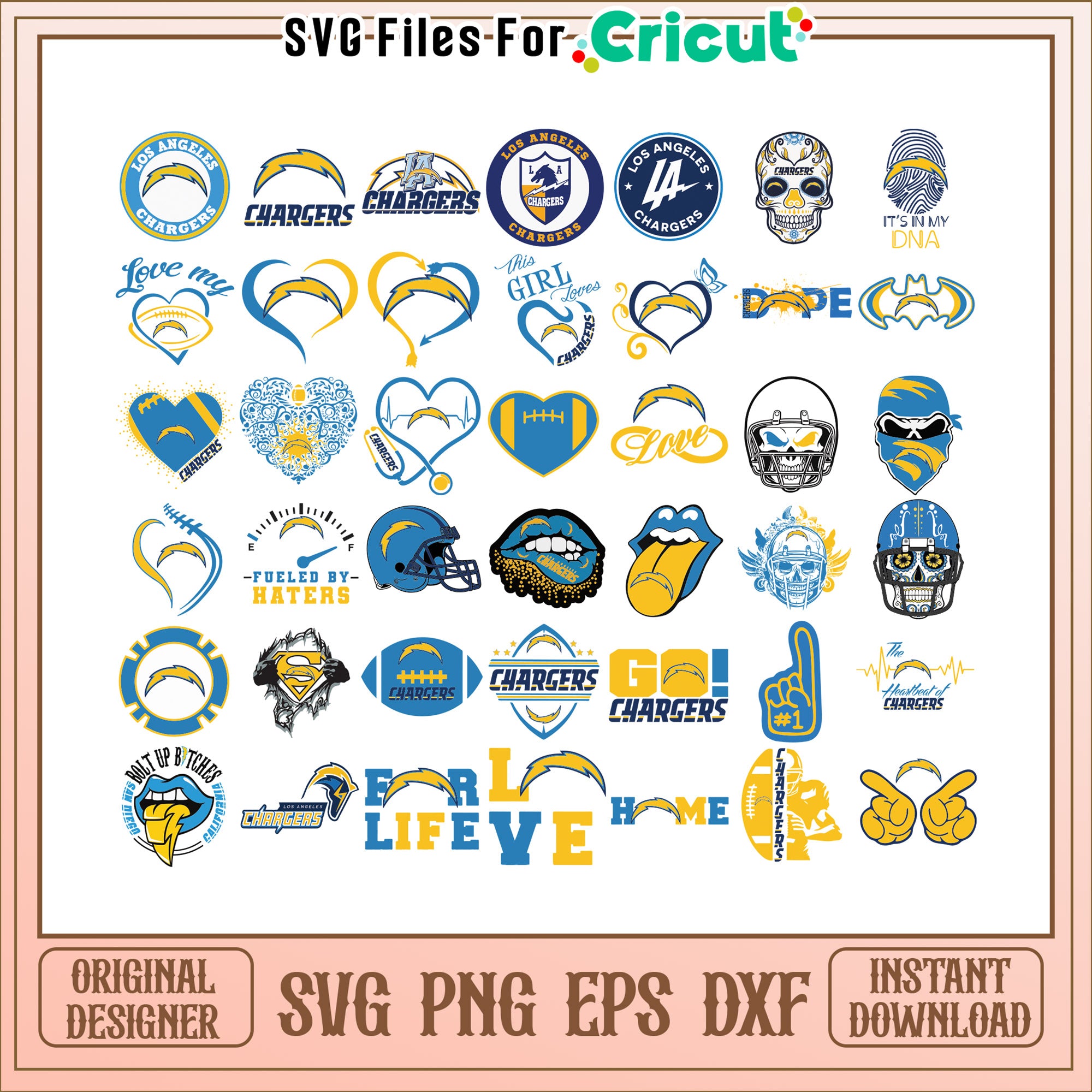 Los Angeles Chargers SVG Bundle – svg files for cricut