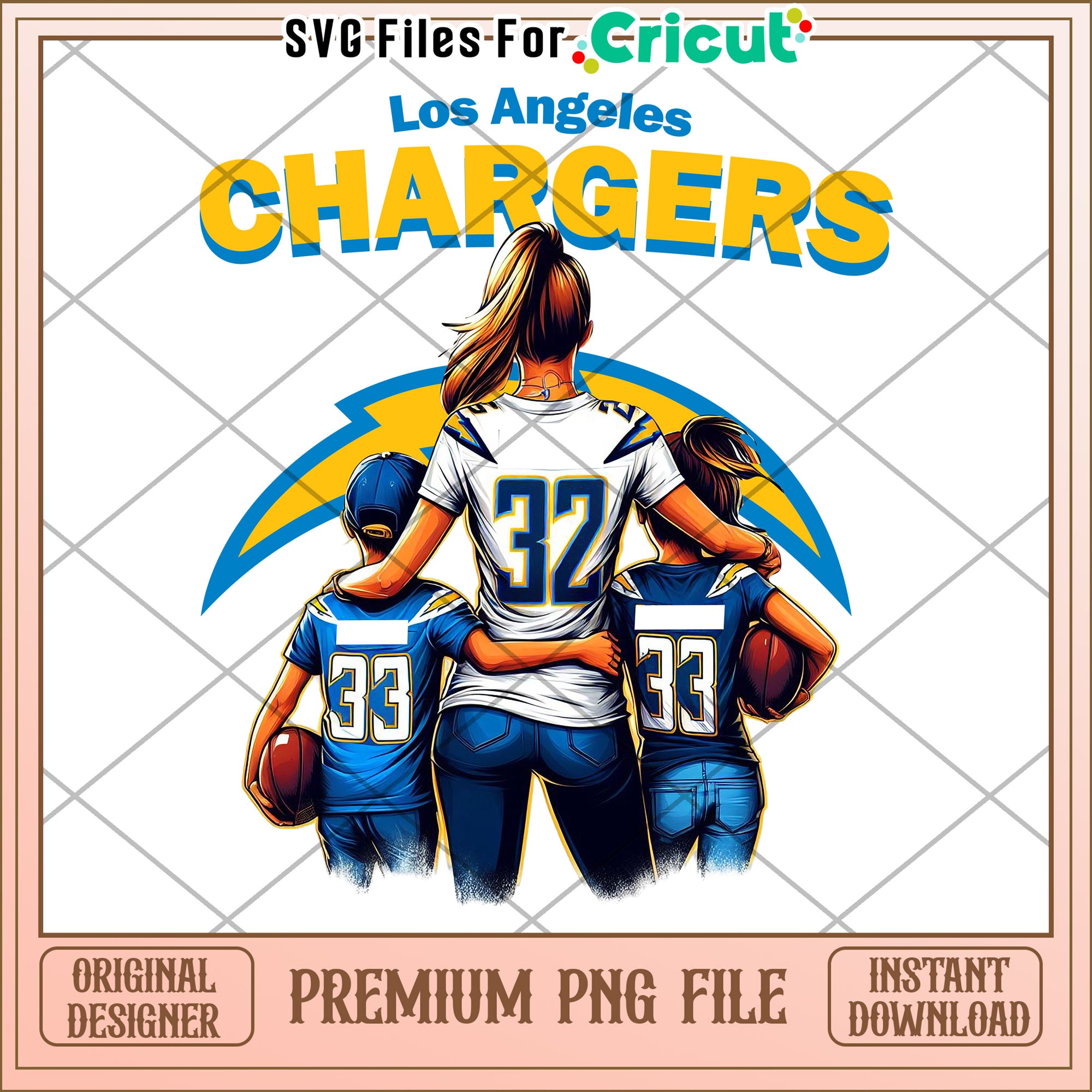 Los Angeles Chargers family team shirt design, digital download PNG ...