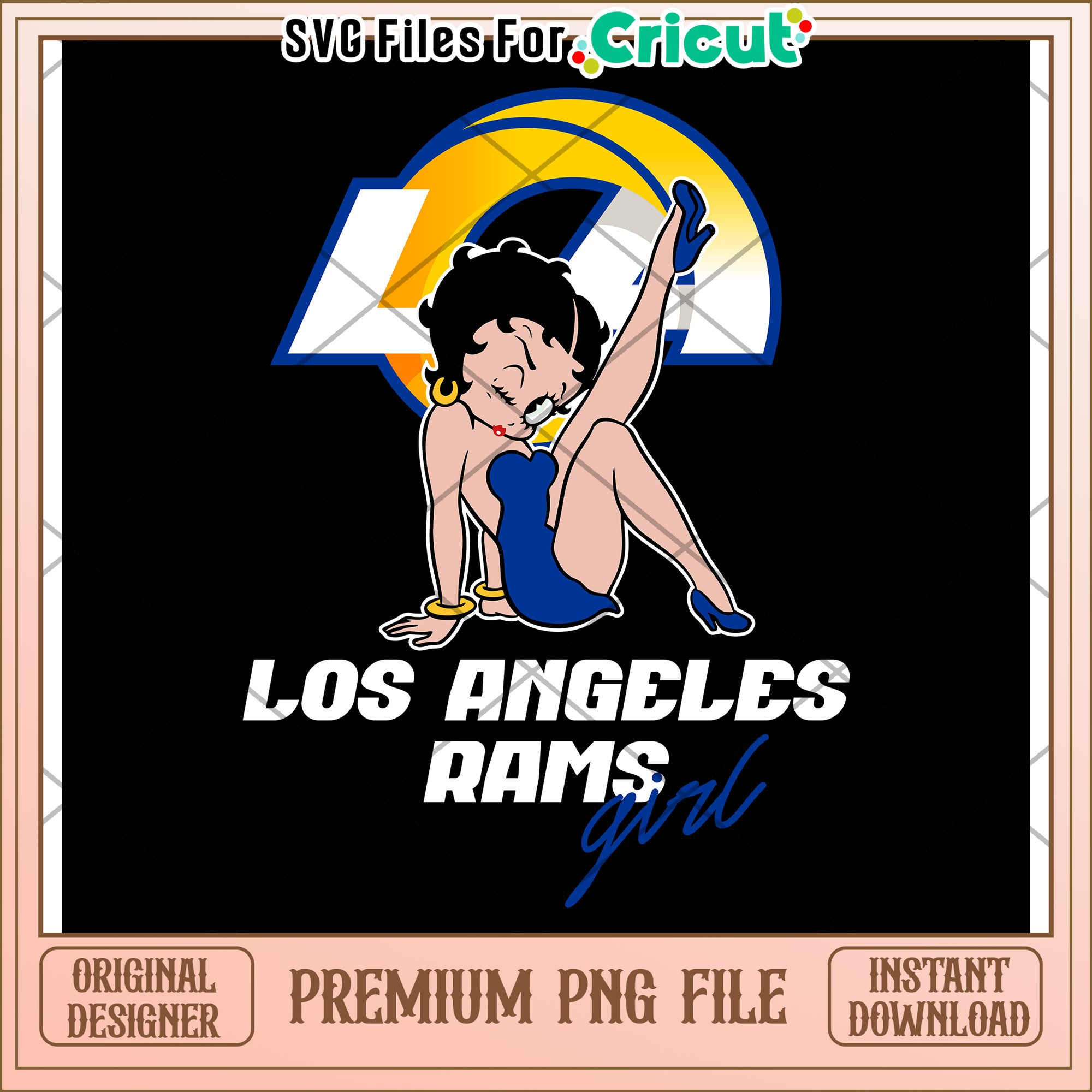 Los Angeles Rams girl design PNG file, perfect for Cricut projects ...
