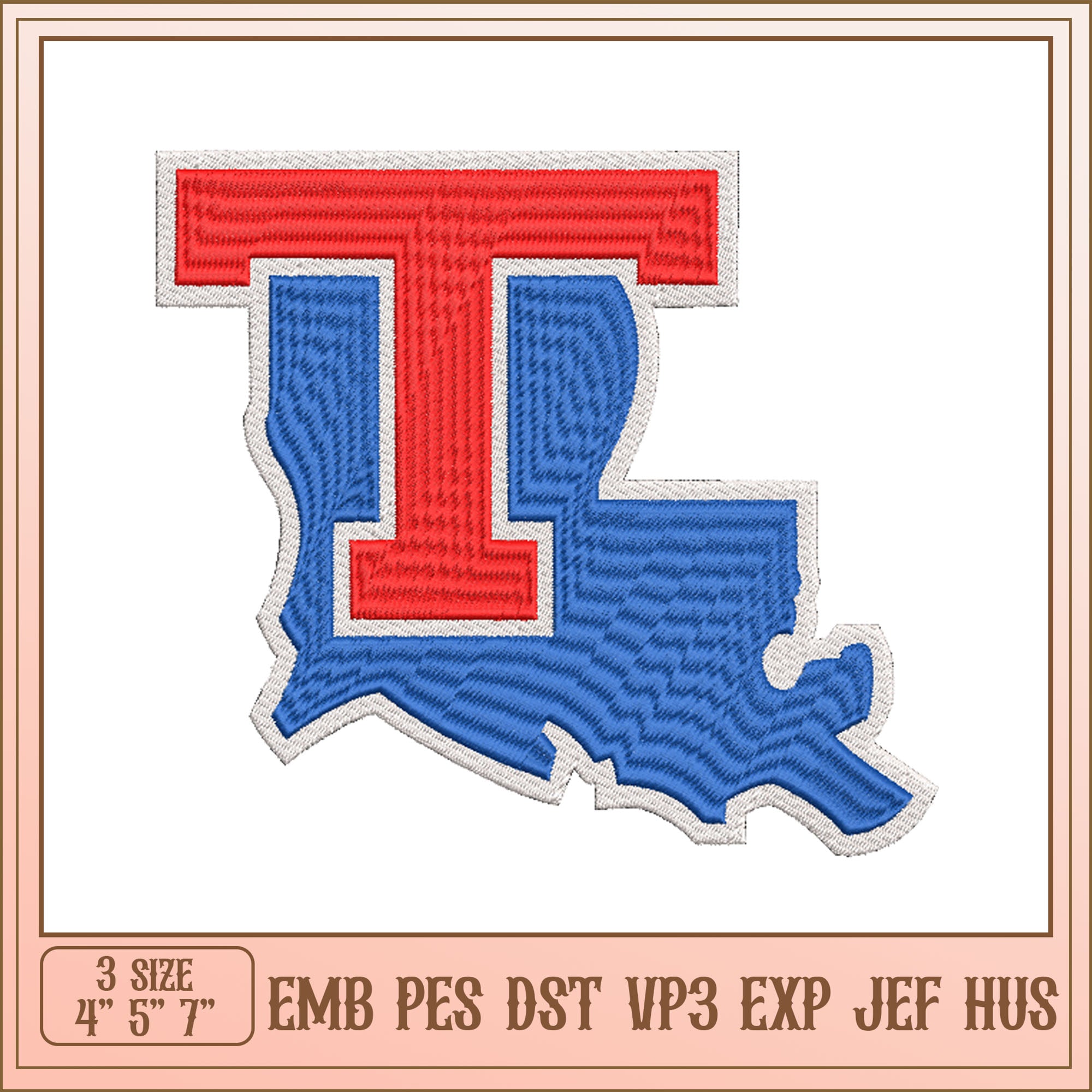 Louisiana Tech Embroidery Design – svg files for cricut