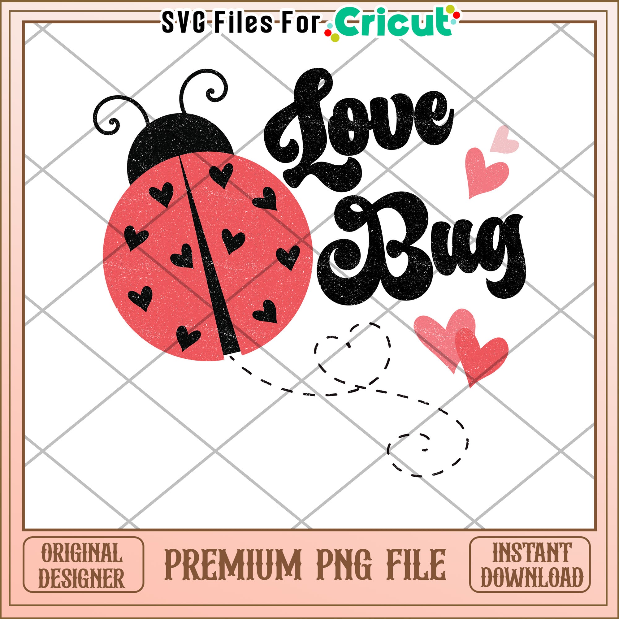 Love Bug PNG Valentines Day Ladybug Design – svg files for cricut