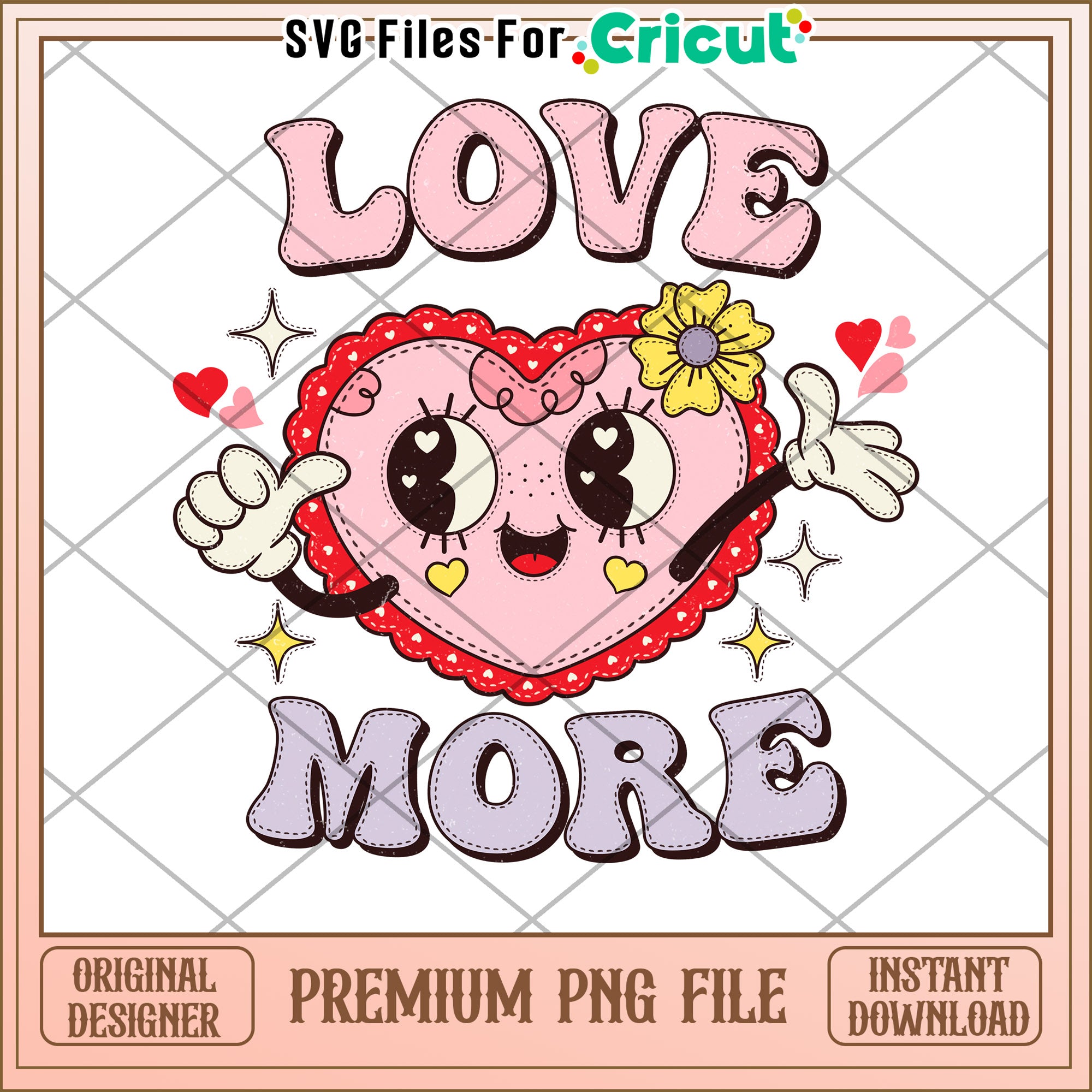 Love More Heart PNG Design – svg files for cricut