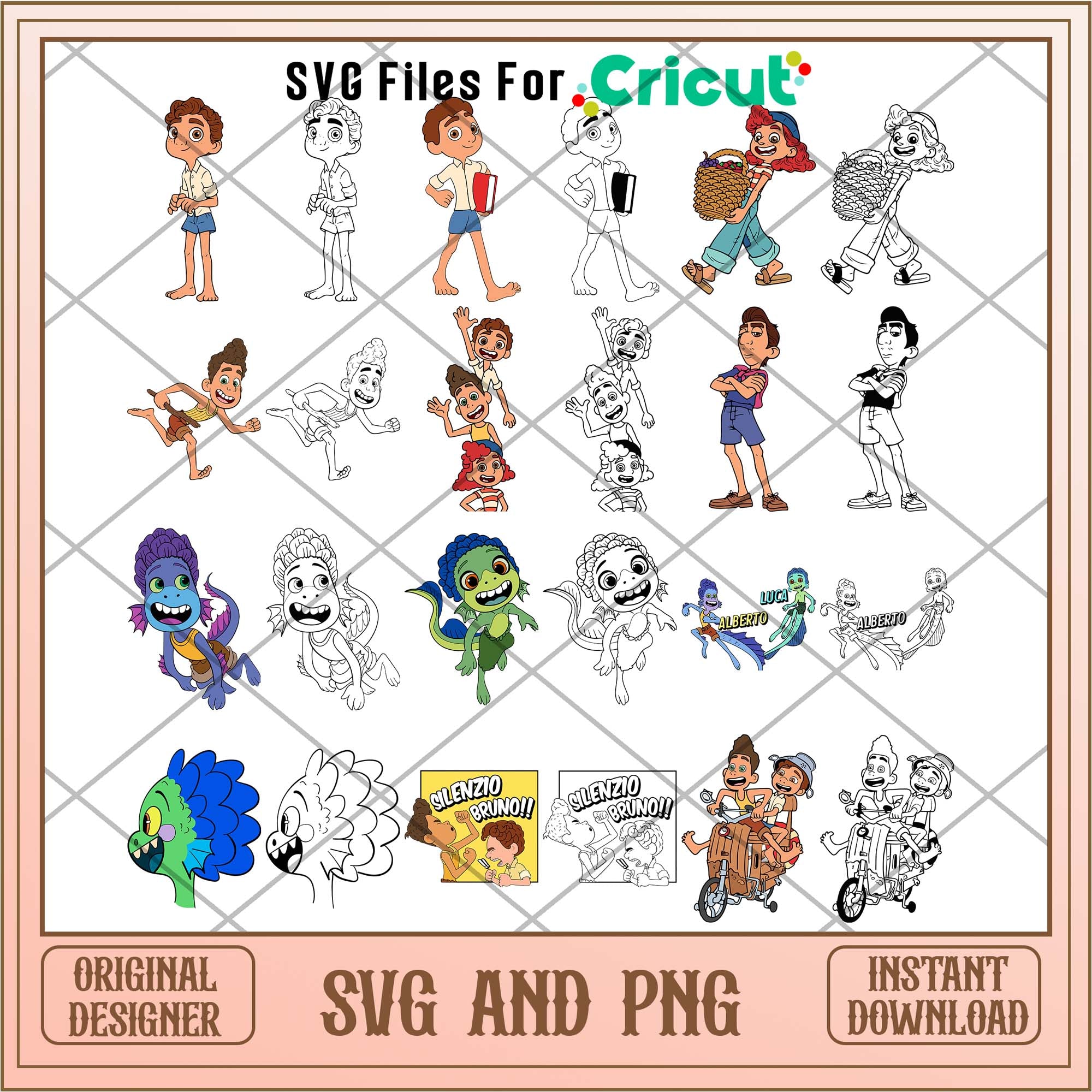Disney cartoon Luca svg bundle – svg files for cricut
