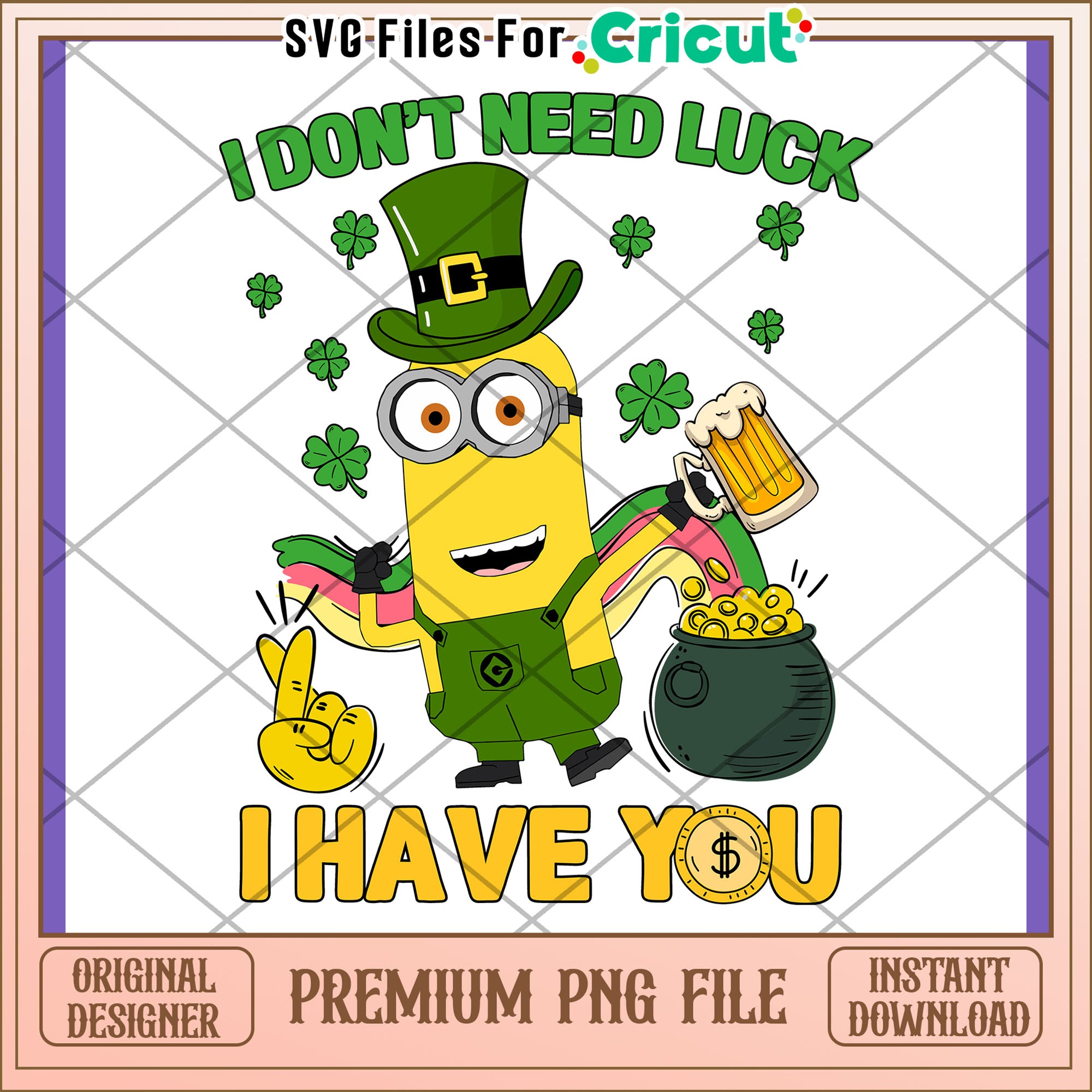 Lucky Minion Design for Festive Celebrations PNG – svg files for cricut