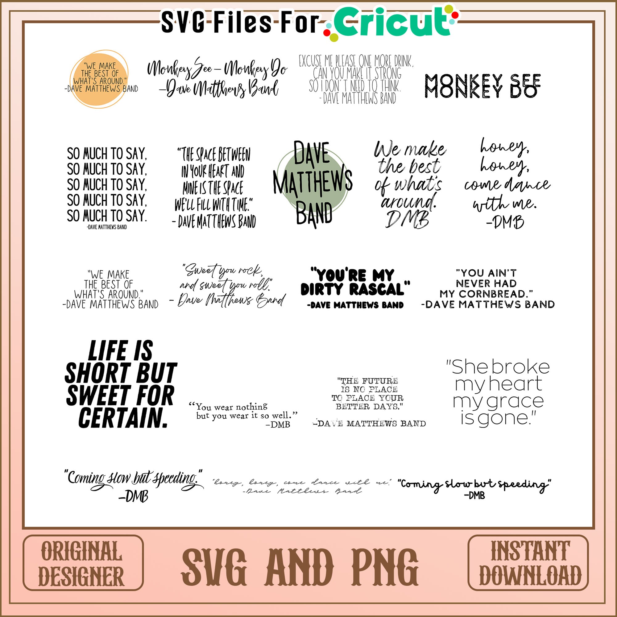 Dave matthews band design bundle svg, dave matthews and band svg, quot ...