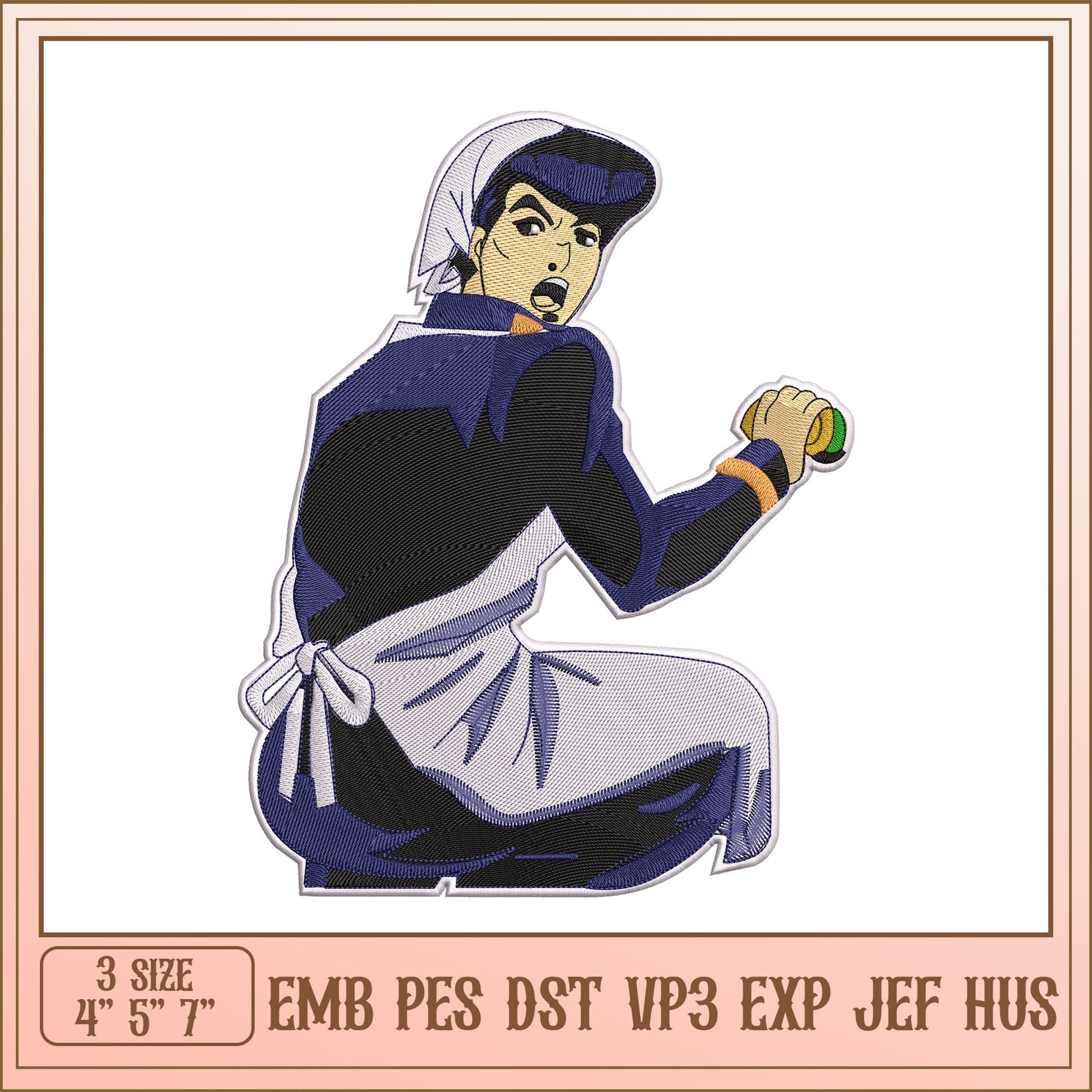 Maid Jotaro Embroidery Design – svg files for cricut