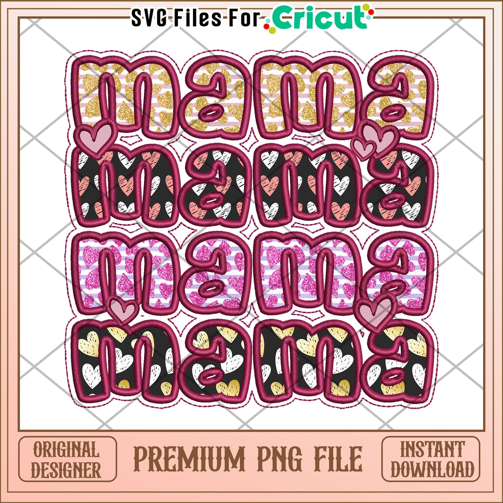 Mama Heart PNG Embroidery Design – svg files for cricut