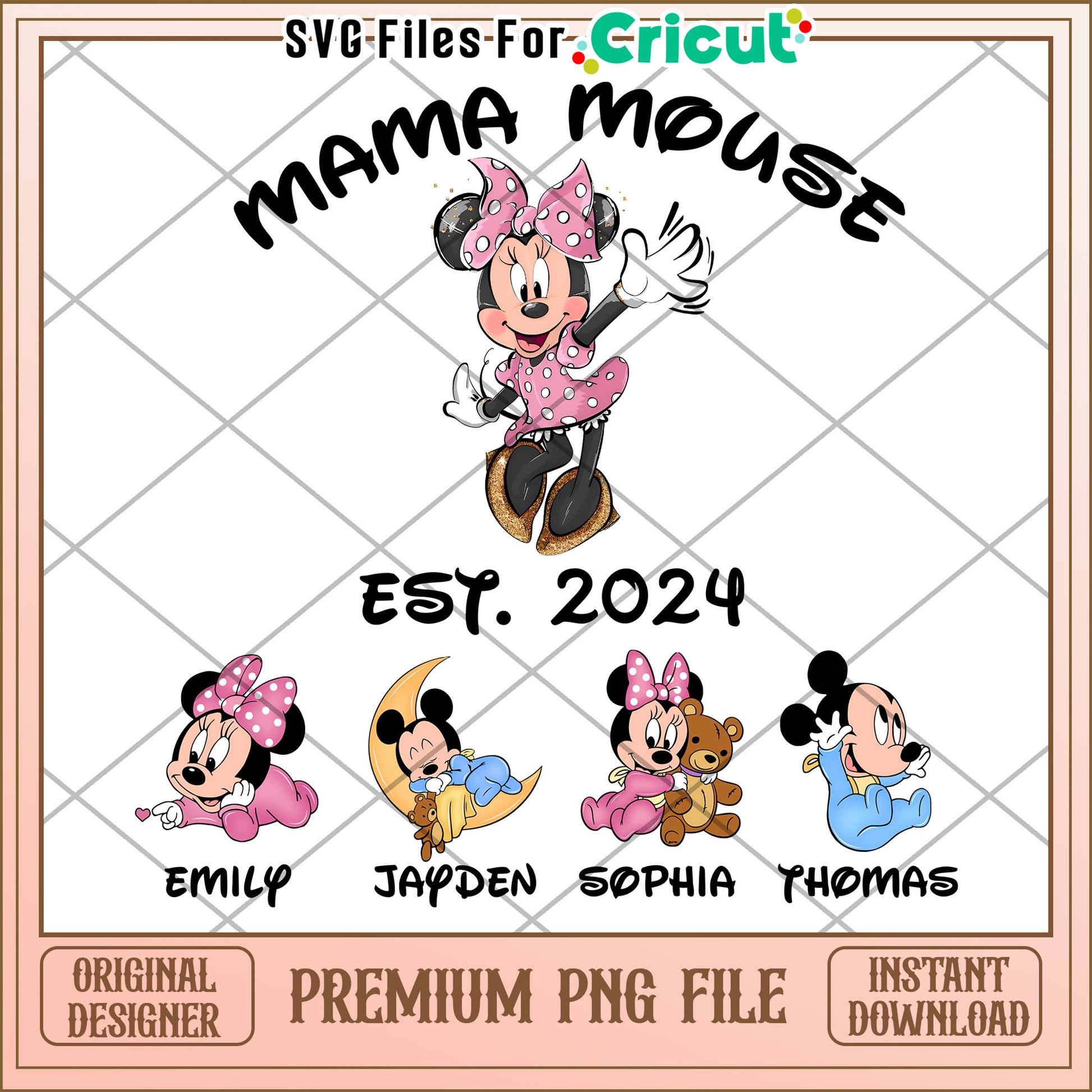 Mama Mouse Family PNG 2024 Cricut – svg files for cricut