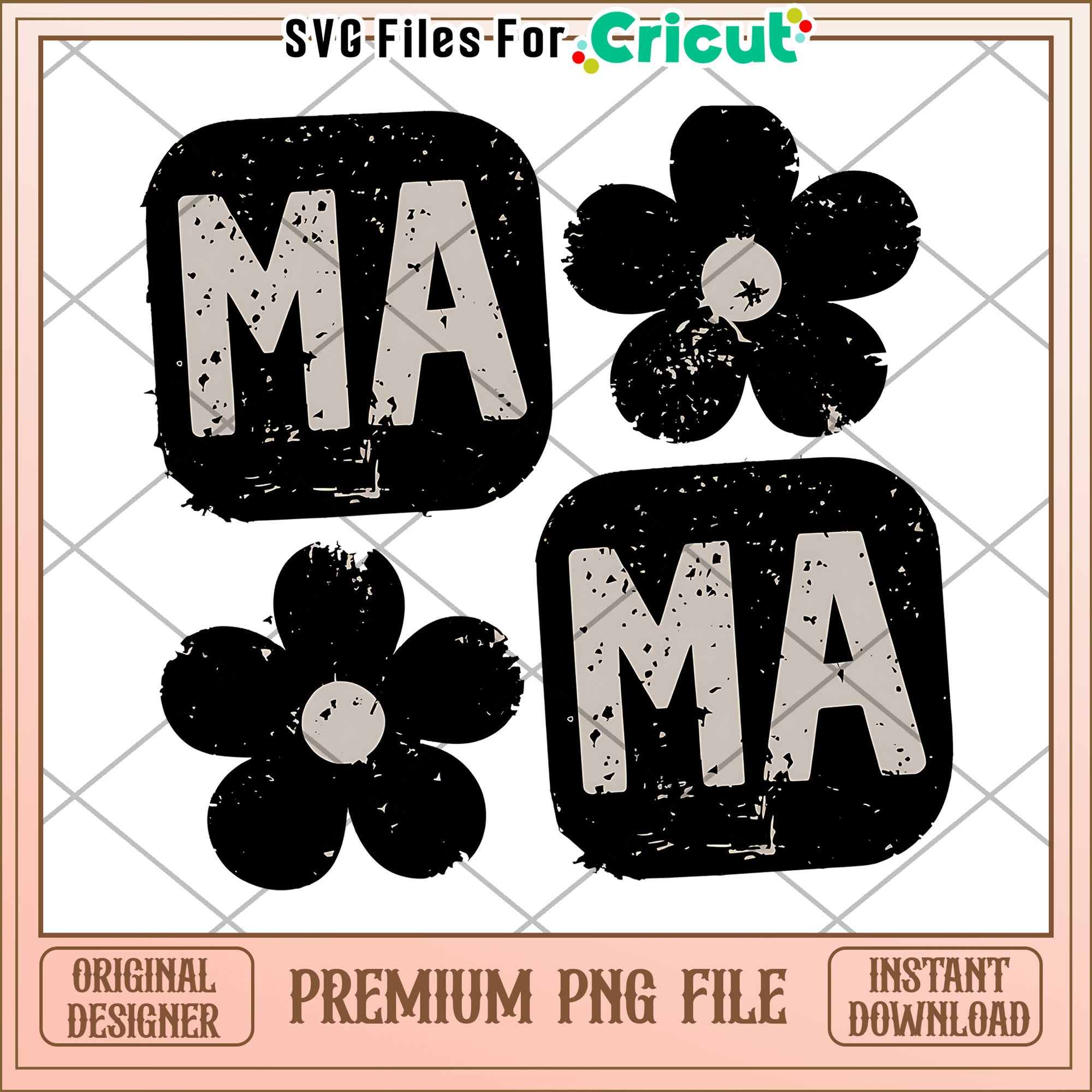 Mama PNG Design Flowers & Blocks – svg files for cricut