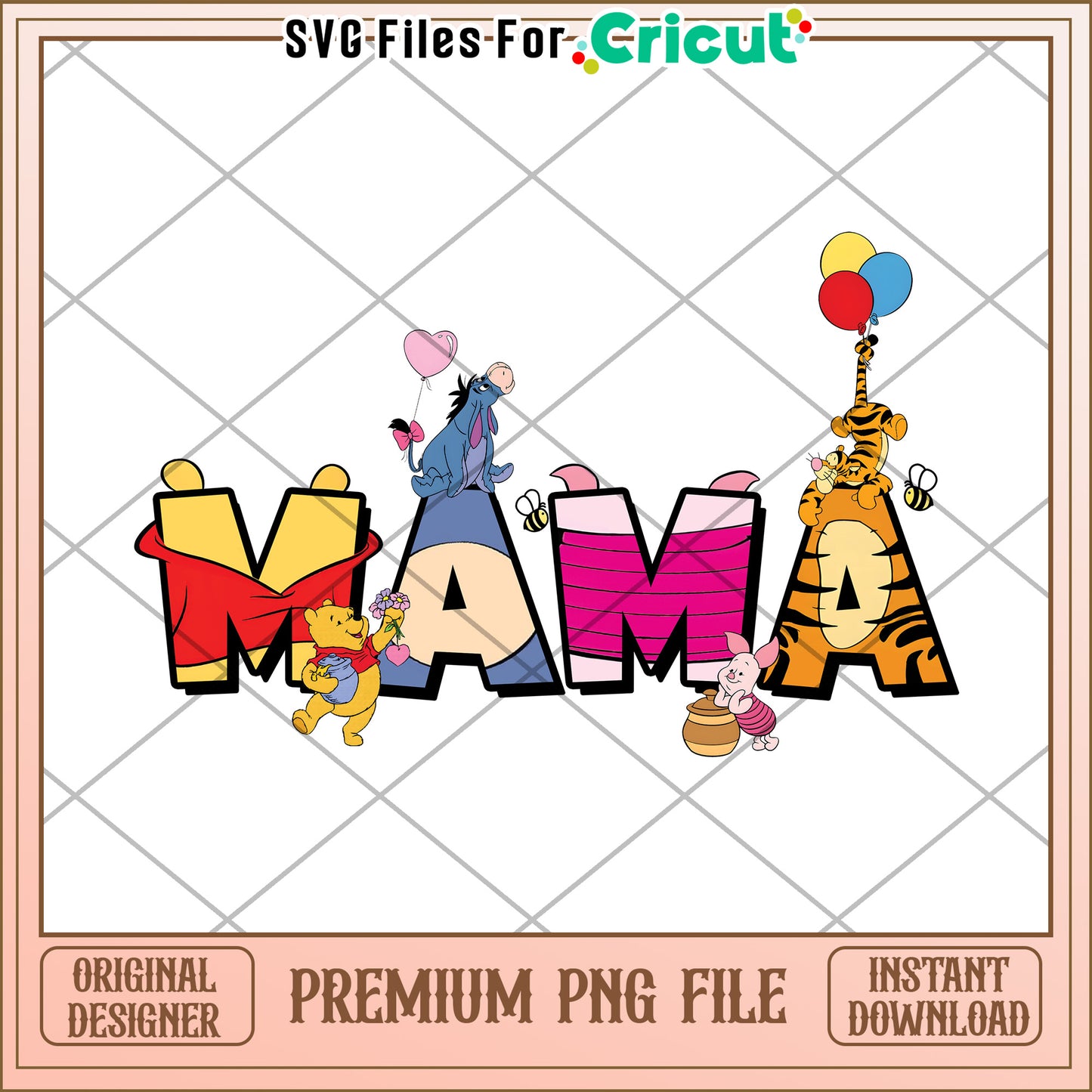 Mama Theme PNG File with Cute Characters for Cricut DIY – svg files for ...
