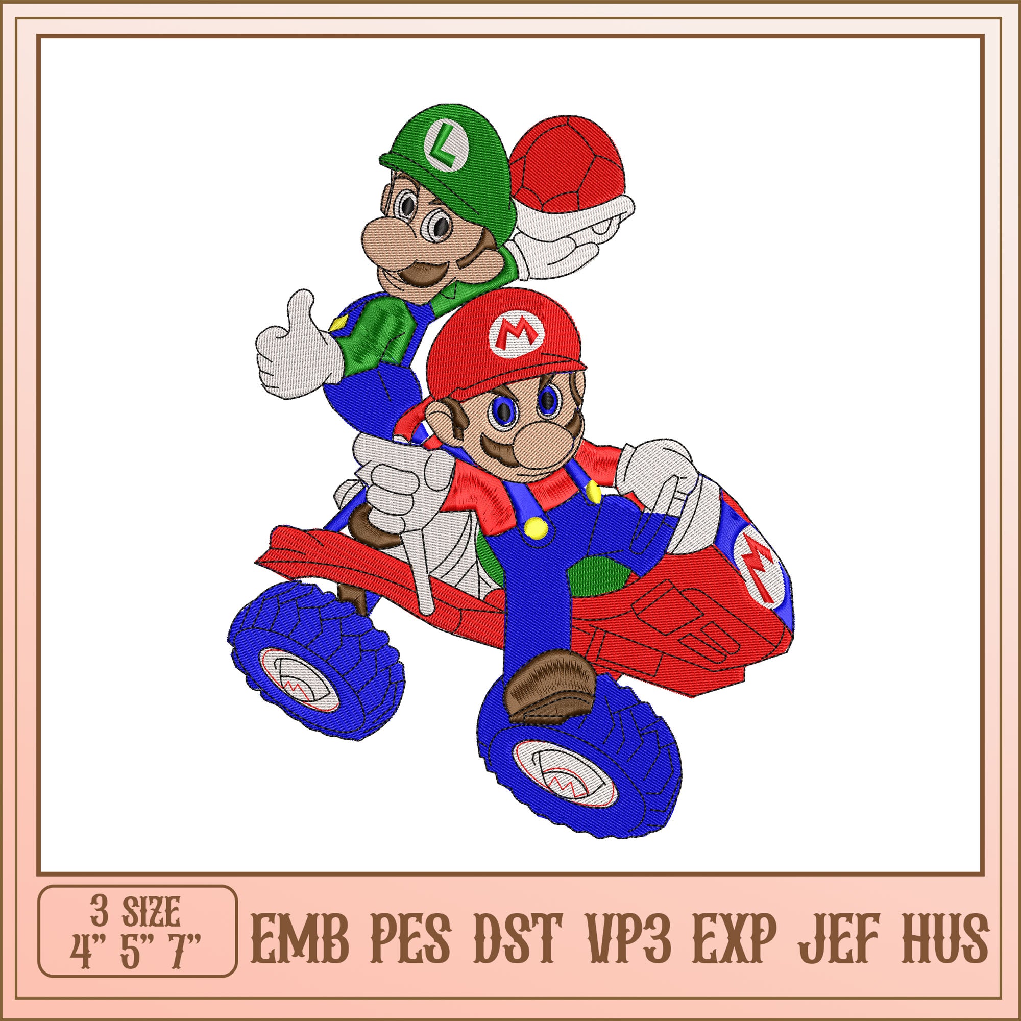 Mario Kart Embroidery Design - EMB PES DST VP3 – svg files for cricut