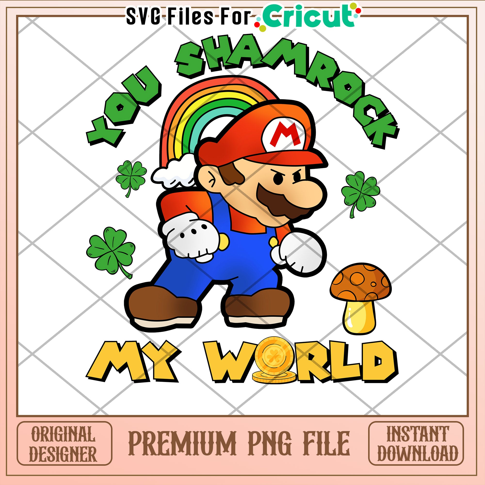 Mario Shamrock PNG Instant Download – svg files for cricut