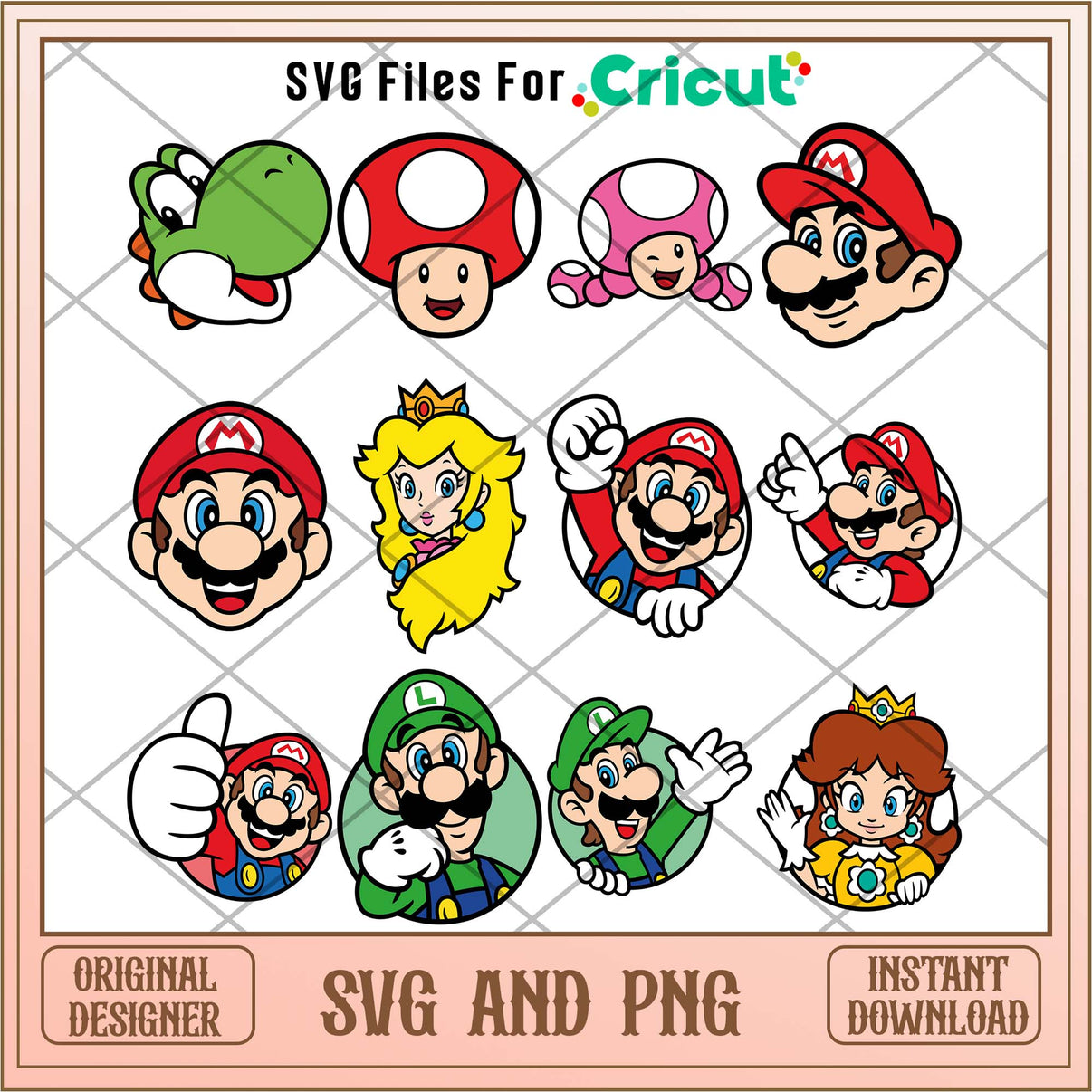 Super Mario head svg bundle, Mario Game svg bundle - Svgfileforcricut ...