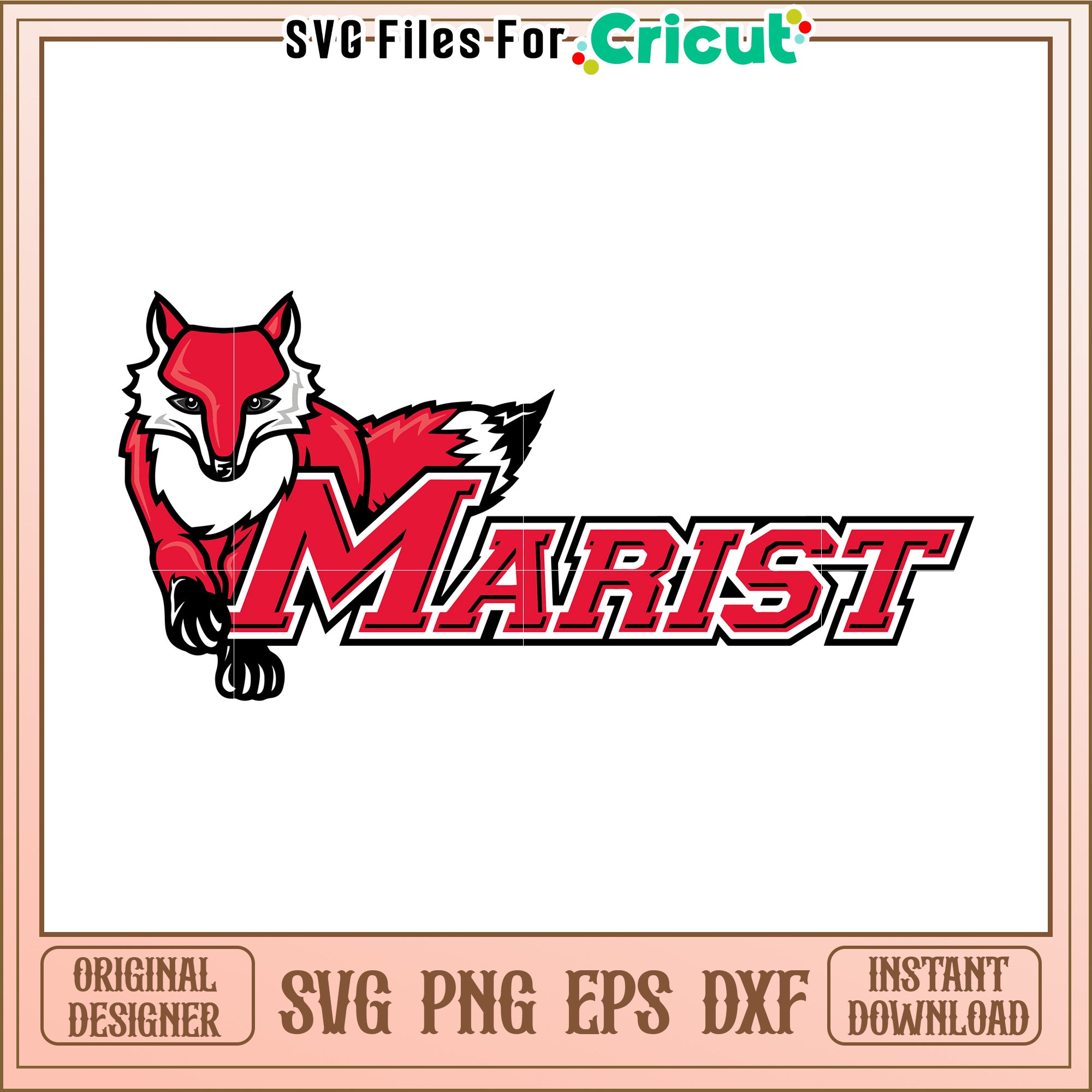 Marist Fox Logo SVG Design for Cricut, Ideal for Personalized Projects ...
