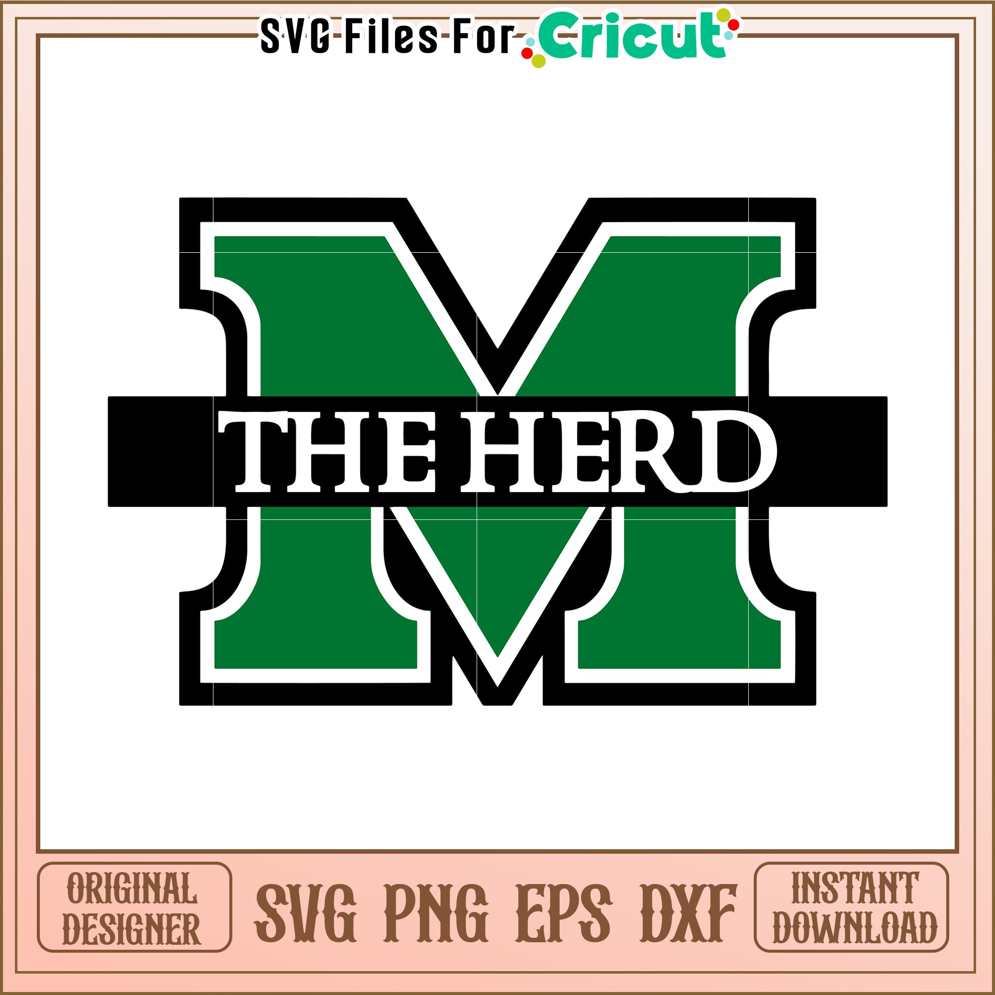 Marshall University Herd Logo SVG Design, perfect for Cricut crafts an ...
