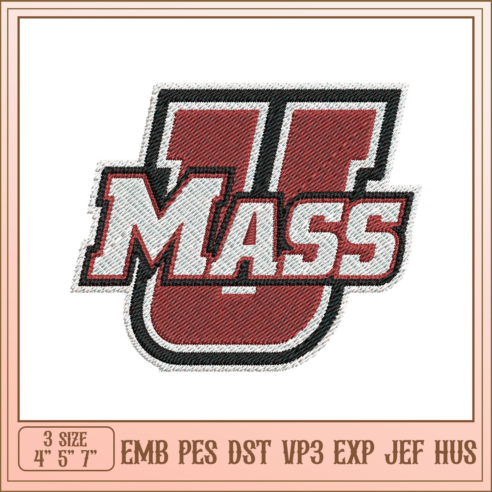 Mass U Embroidery Design – svg files for cricut
