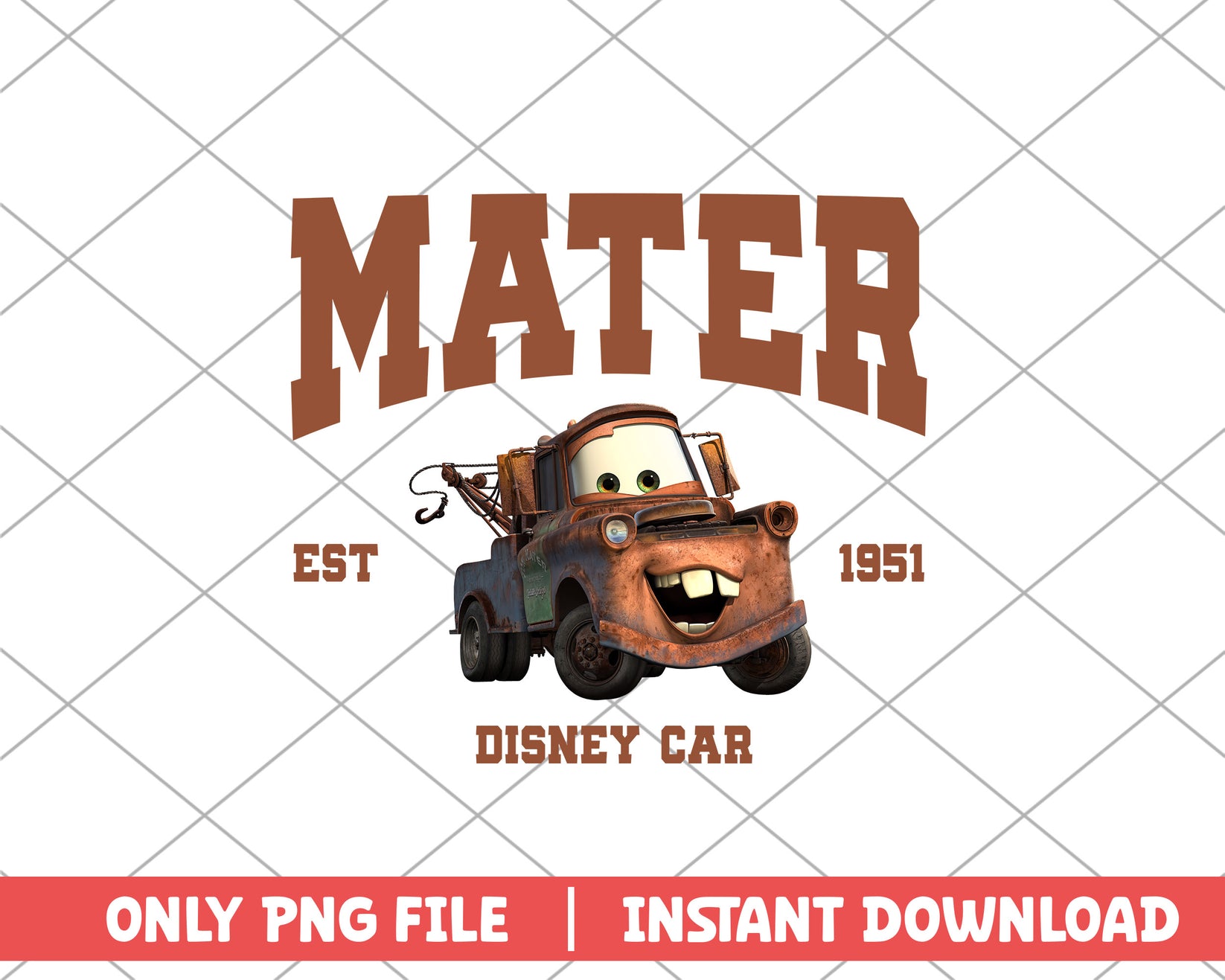 Mater character disney car png – svg files for cricut