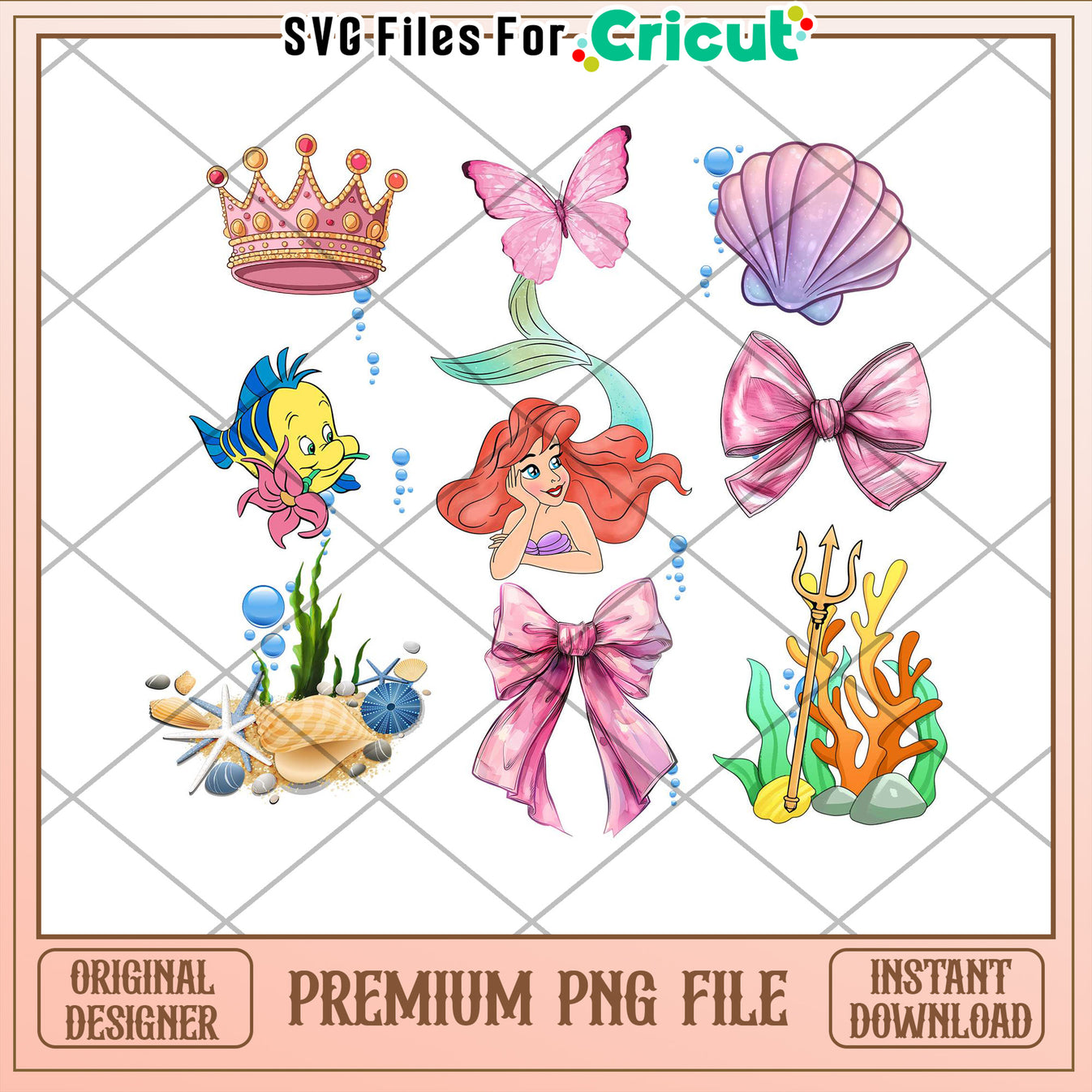 Mermaid PNG Sublimation Design – svg files for cricut