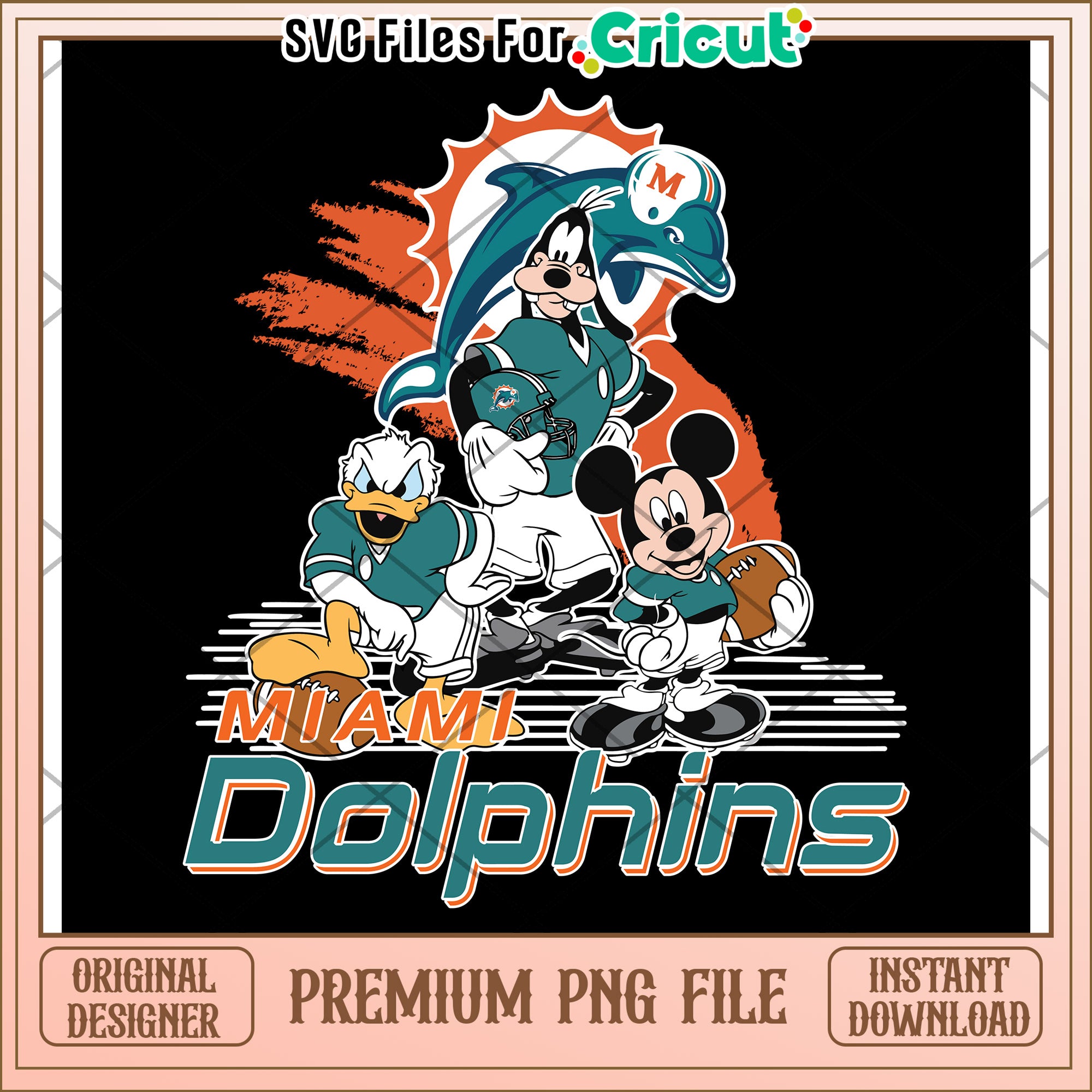 Miami Dolphins PNG Design, Fun Cartoon Characters Included – svg files ...