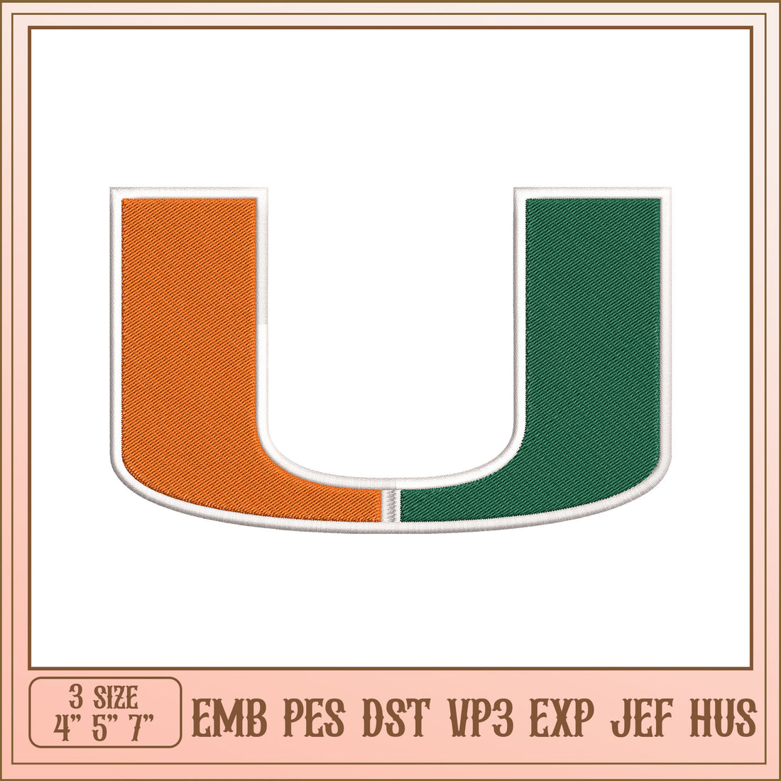 Miami U Embroidery Design – svg files for cricut