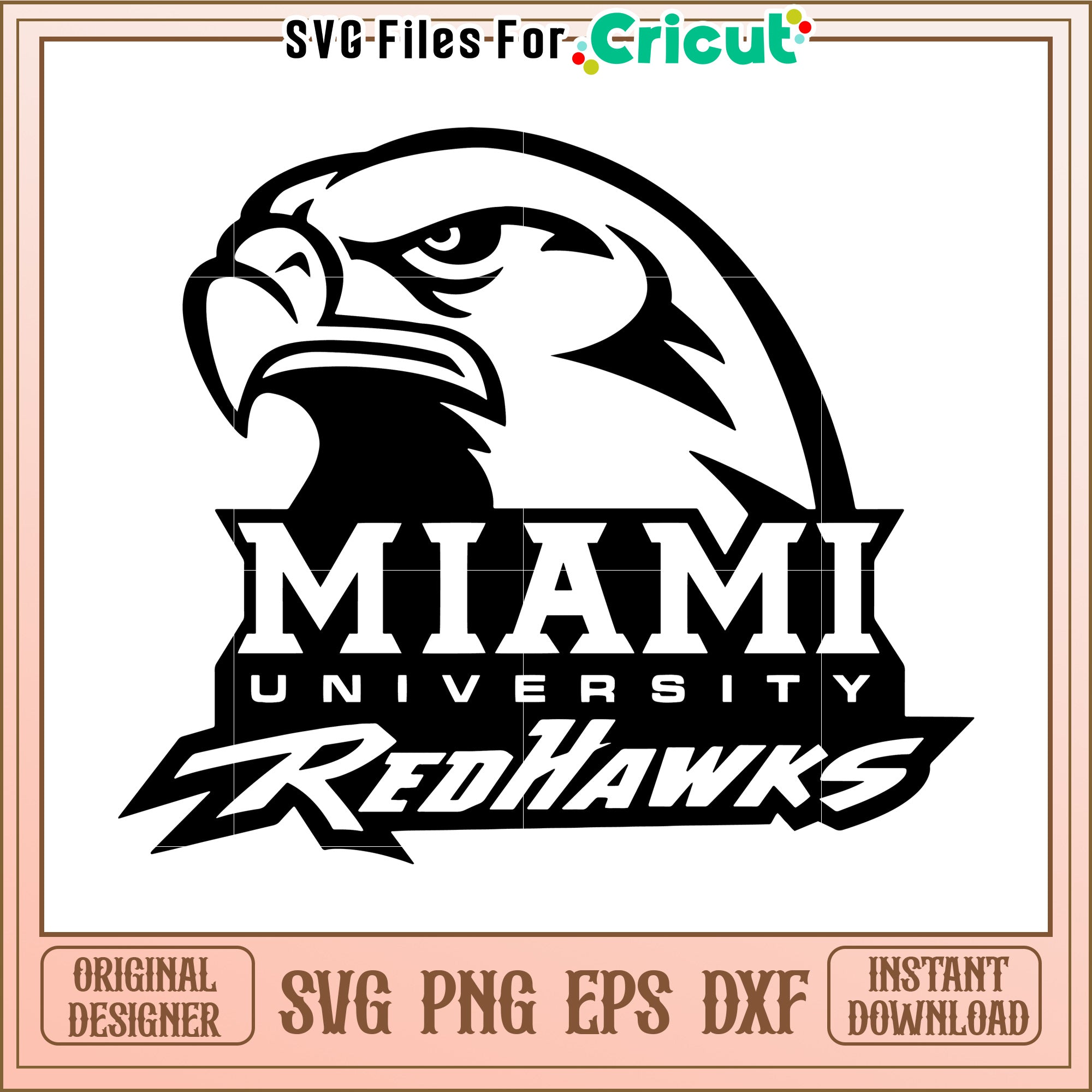 Miami University RedHawks SVG File for Cricut, perfect for sports desi ...