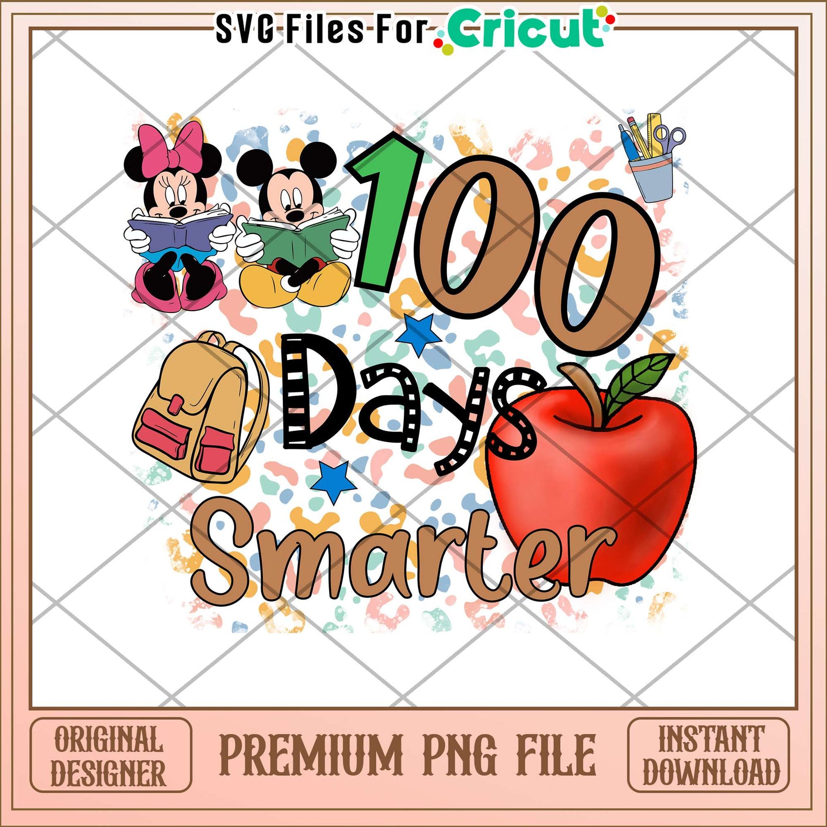 Mickey Minnie 100 day smarter png, school smart png, disney png – svg ...