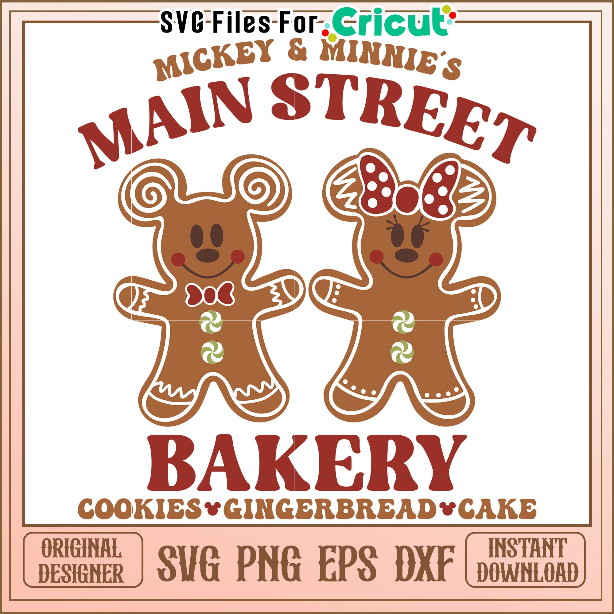 Mickey Minnie Gingerbread Bakery SVG – svg files for cricut