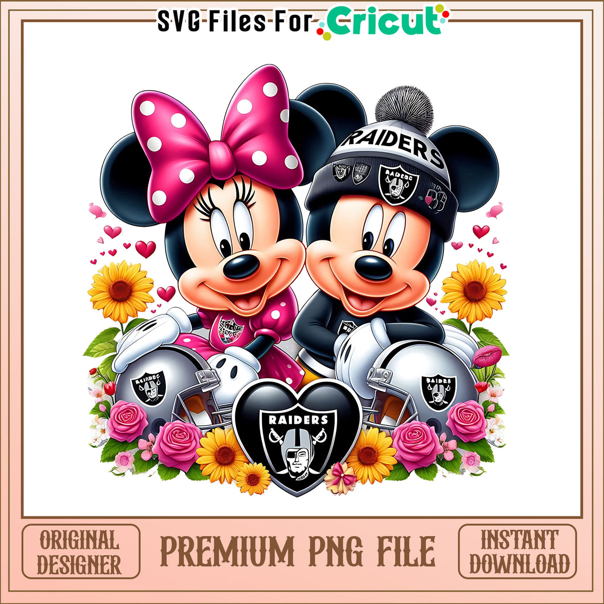 Mickey Minnie flower Raiders png, Las Vegas Raiders png, NFL png – svg ...