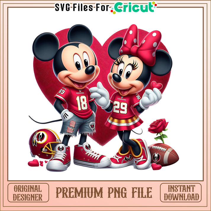 Mickey Minnie heart Redskins png, Washington Redskins png, NFL png ...