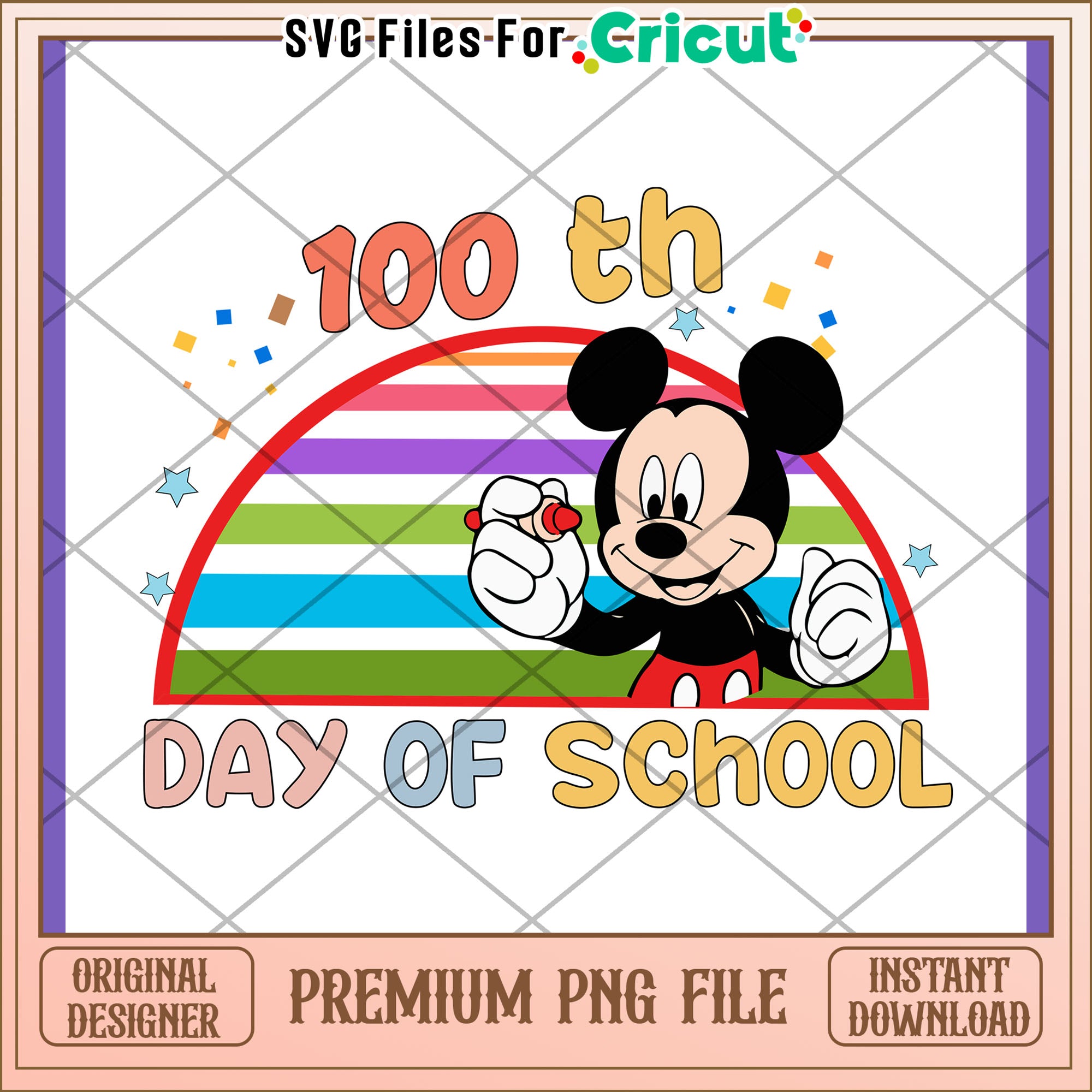 Mickey Mouse 100th Day of School PNG – svg files for cricut