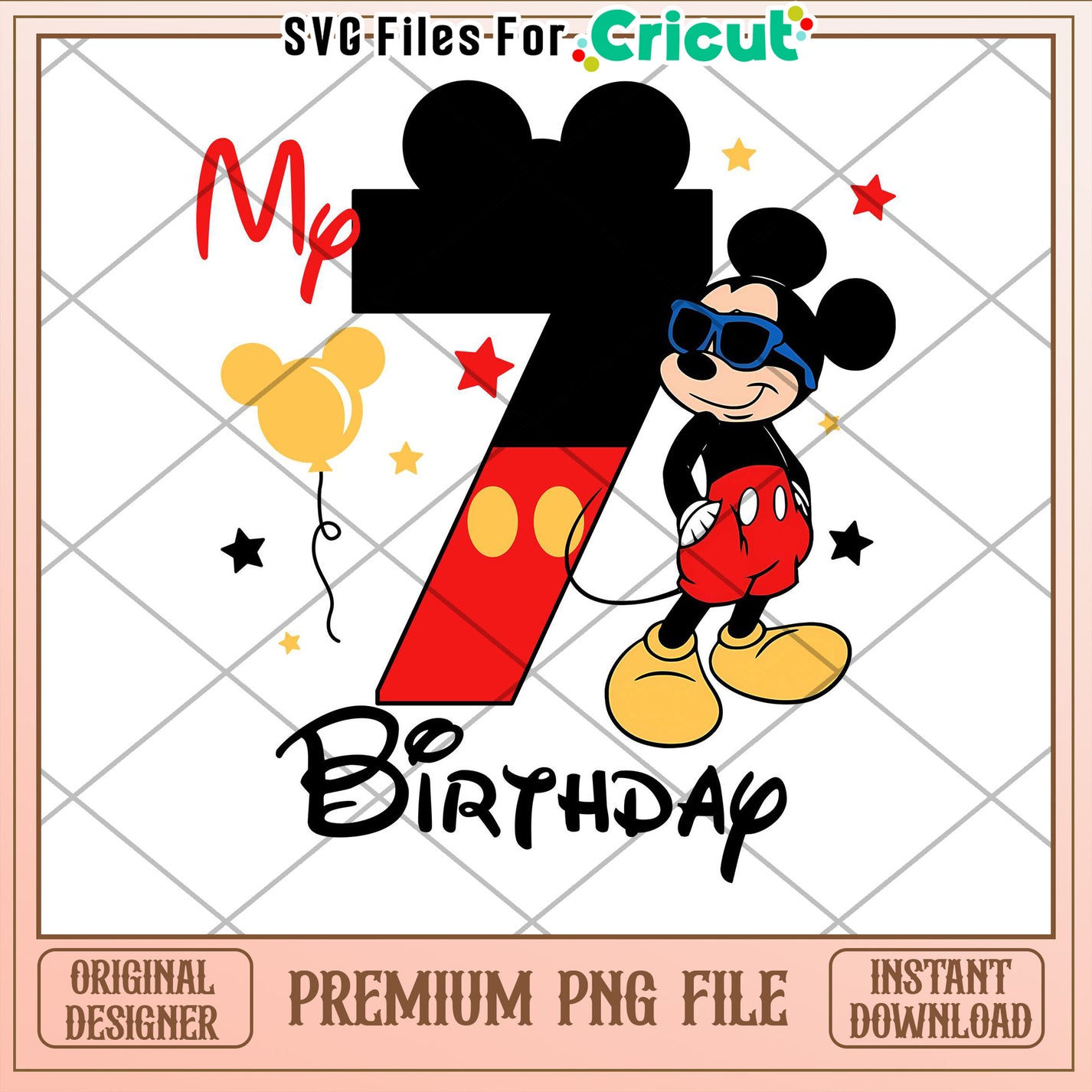 Mickey Mouse 7th Birthday PNG – svg files for cricut
