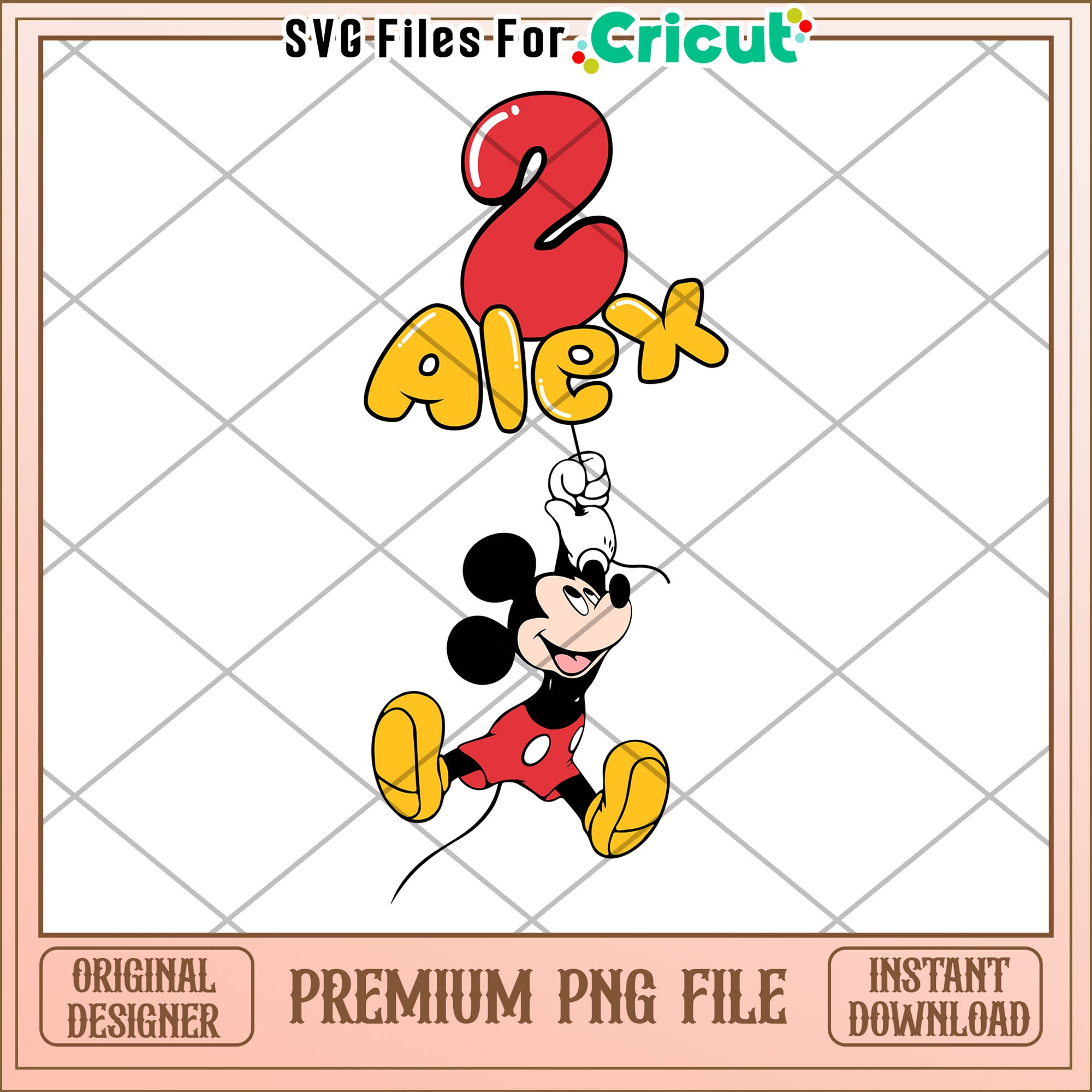 Mickey Mouse Alex 2nd Birthday PNG – svg files for cricut