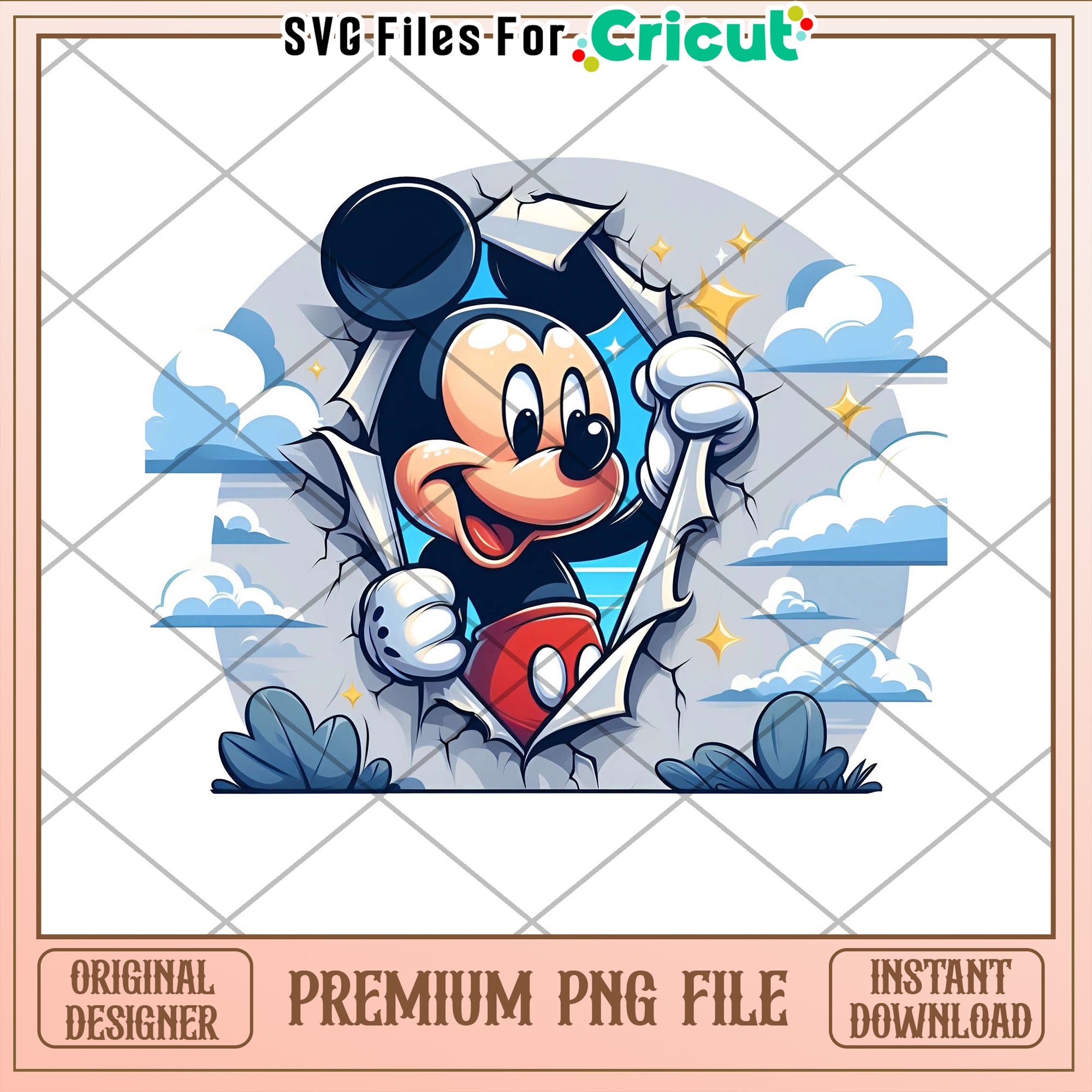 Mickey Mouse Breaking Through Wall PNG for Cricut Projects – svg files ...