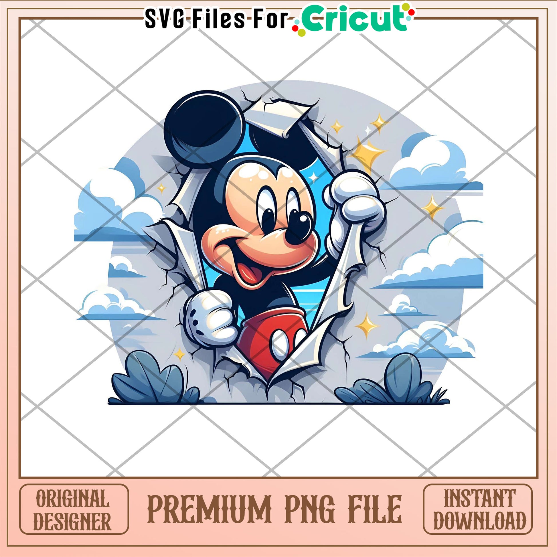 Mickey Mouse Breaking Through Wall PNG for Cricut Projects – svg files ...