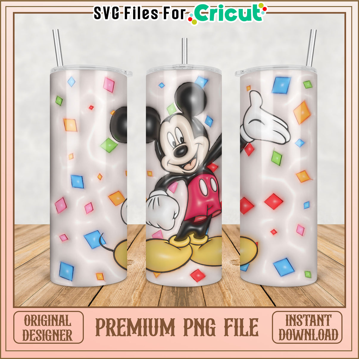 Mickey Mouse Confetti PNG Tumbler – svg files for cricut